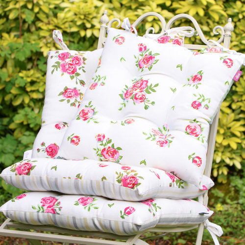 Lily Manor Floral Cotton Outdoor Summer Garden Seat Cushion | Wayfair.co.uk
