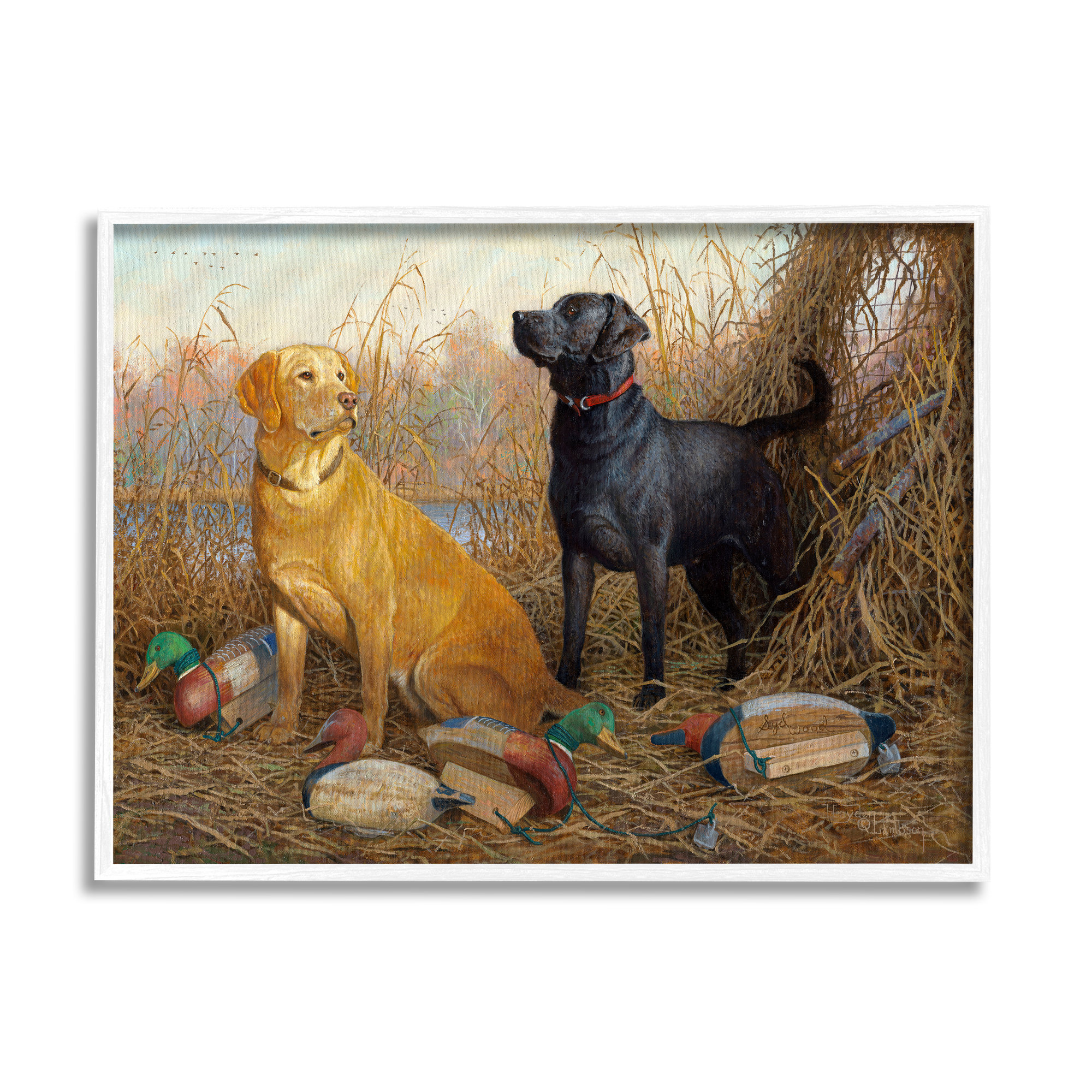 Stupell Industries Hunting Dogs with Decoys by Hayden Lambson No Frame ...
