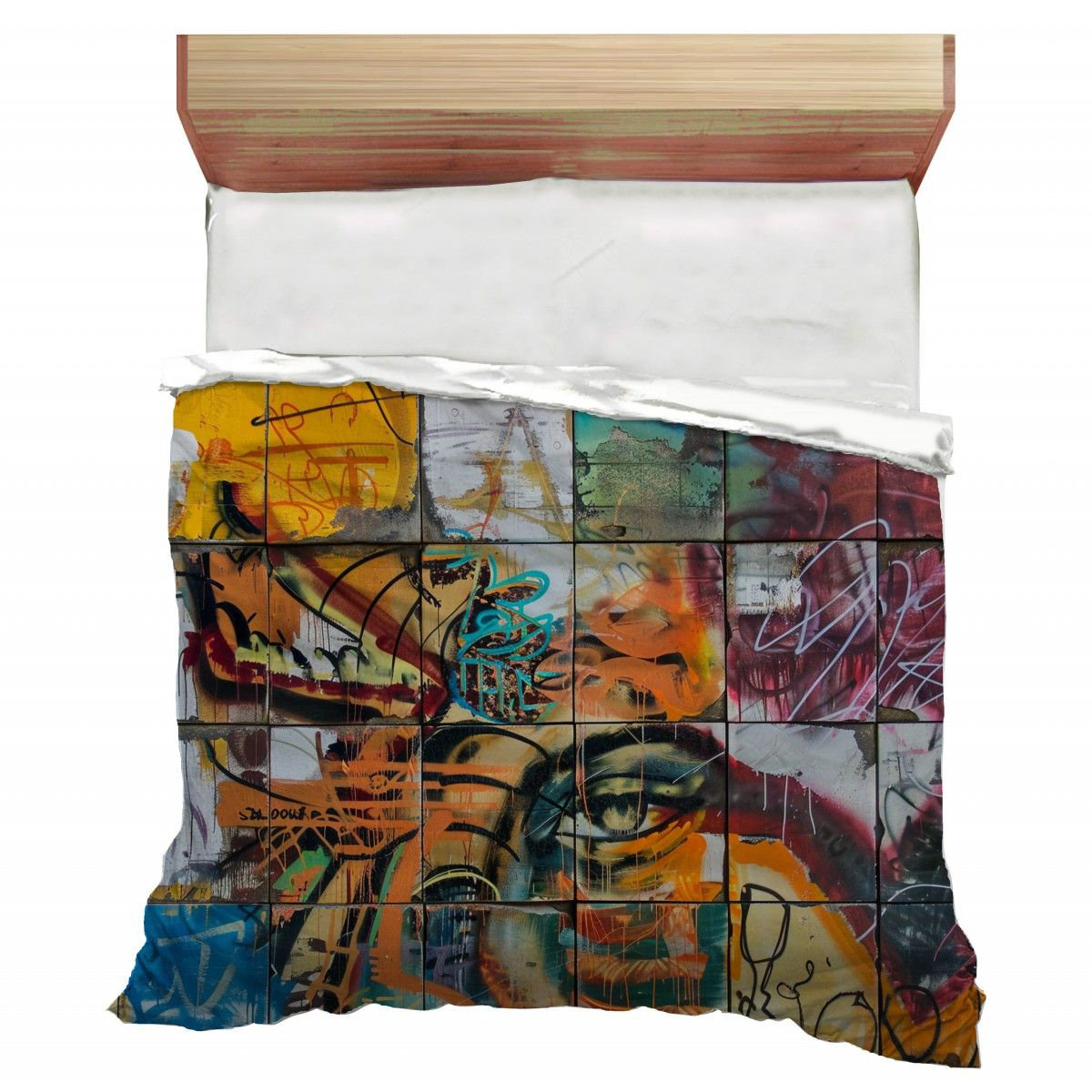 VisionDecor Graffiti Bedding Urban Duvet Cover Street | Wayfair