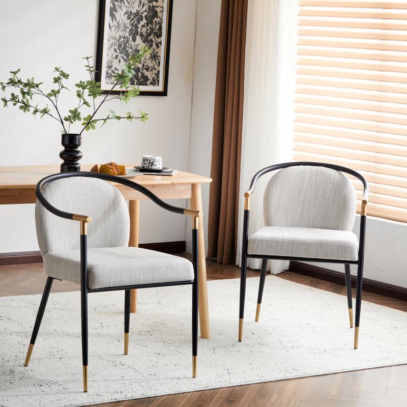 Mercer41 Jaquayla Gold-Tipped Modern Dining Chairs | Wayfair