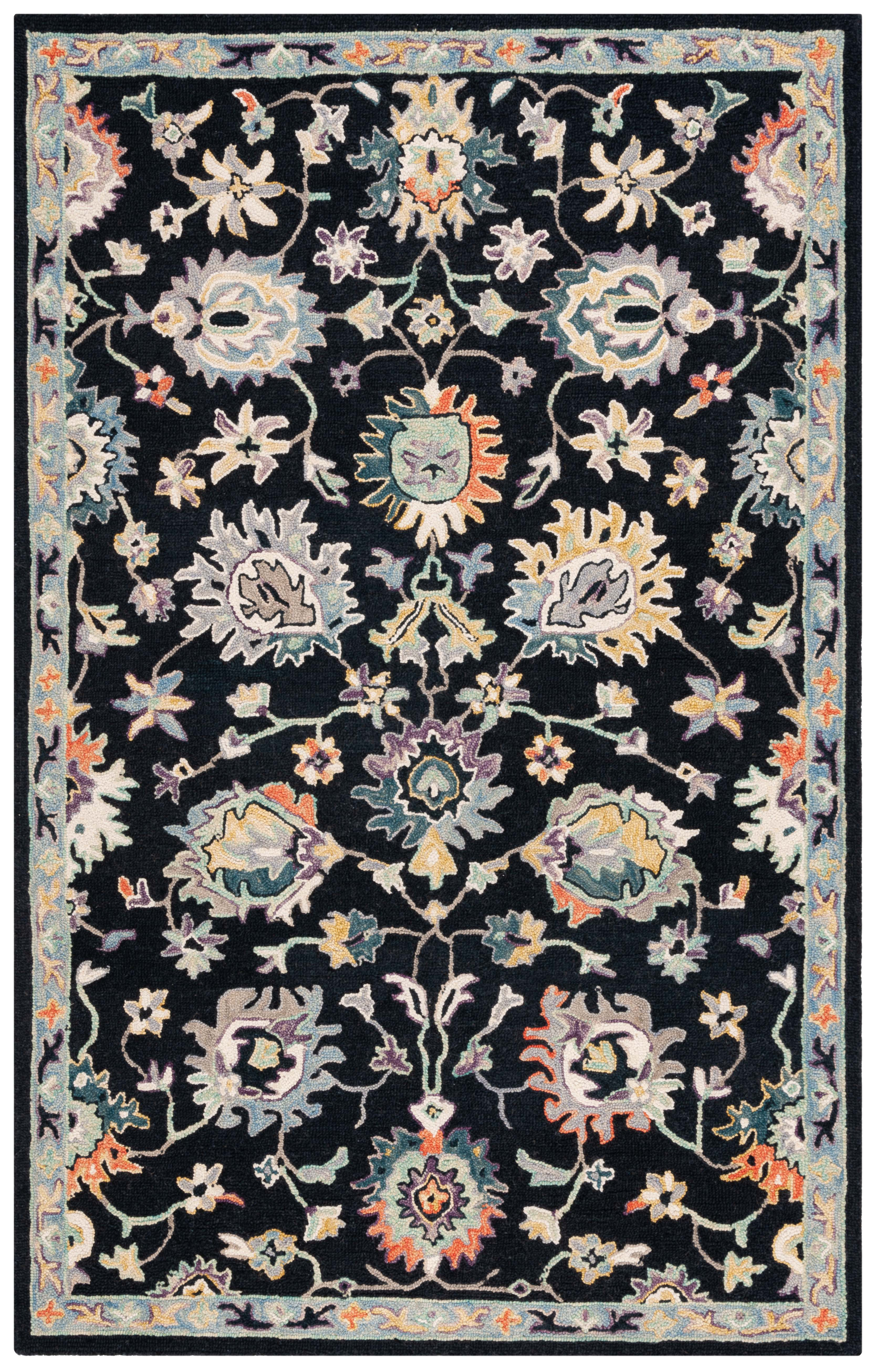 Bungalow Rose Shiverick Tufted 85% Wool, 15% Cotton Performance Floral ...