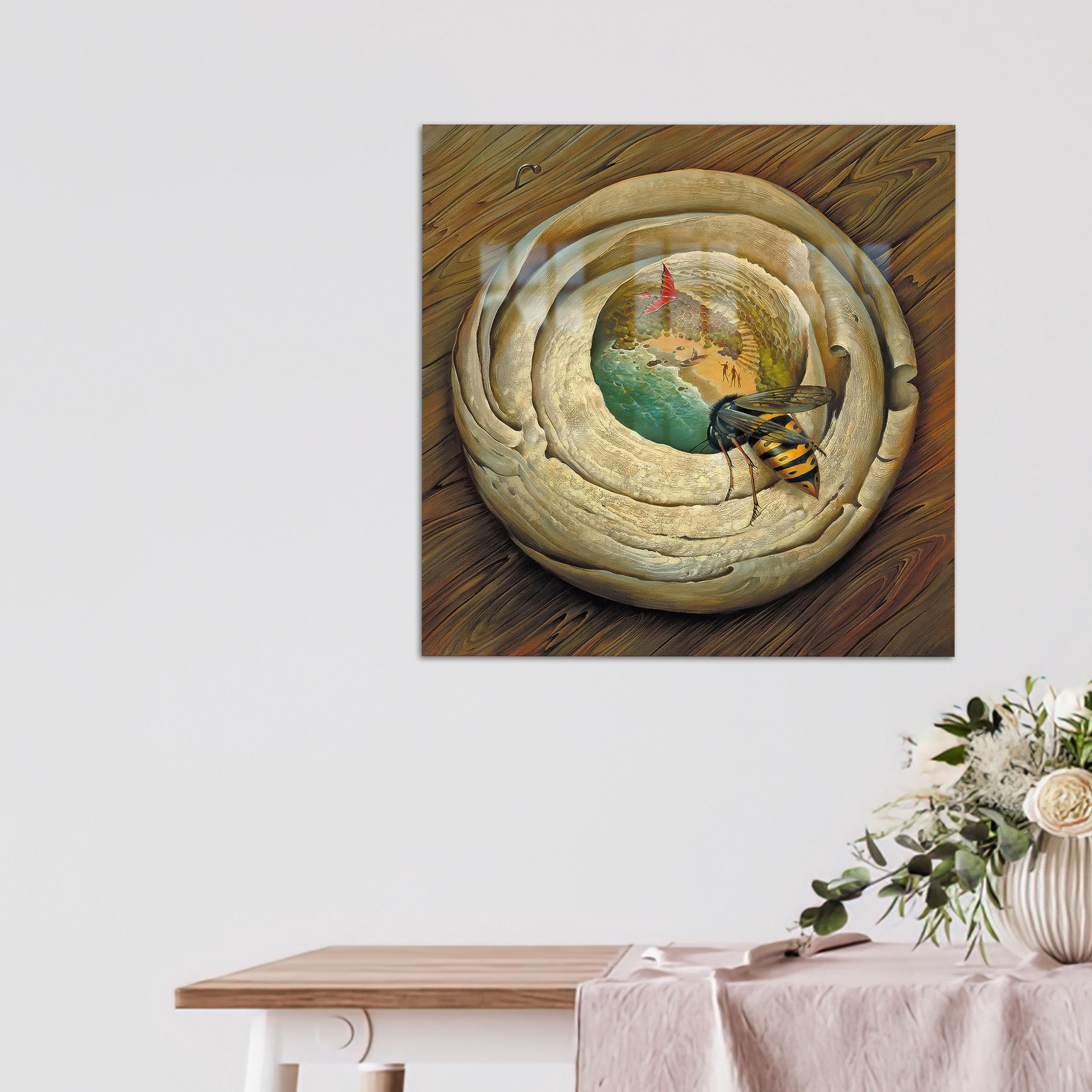 Gracie Oaks Surreal Bee Wall Art Glass Print Reproduction For A Unique ...