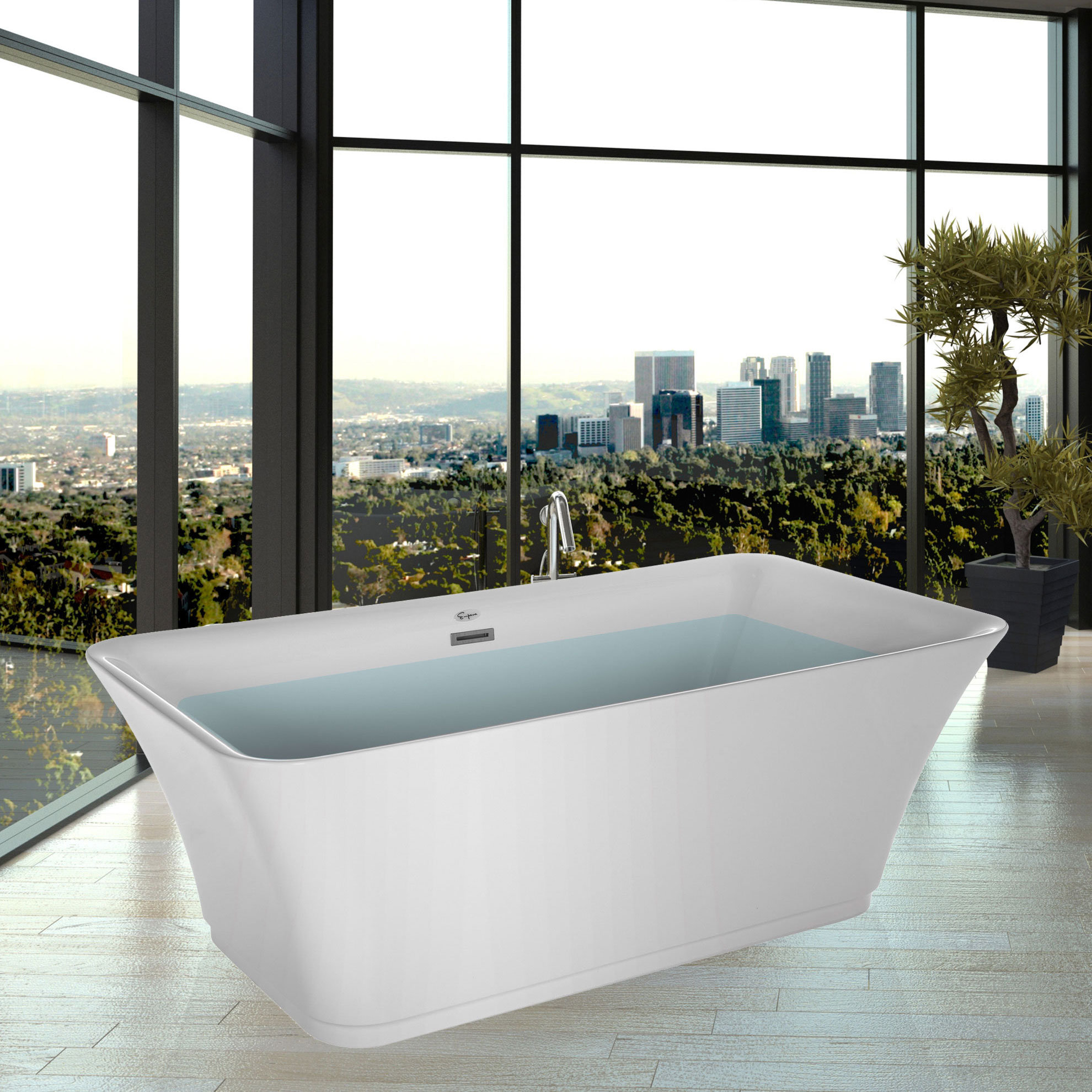 Empava 59" x 30" Freestanding Soaking Bathtub | Wayfair