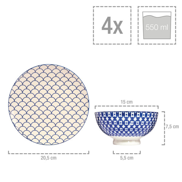 Corrigan Studio Cuyler Porcelain China Dinnerware - Set of 16 & Reviews ...