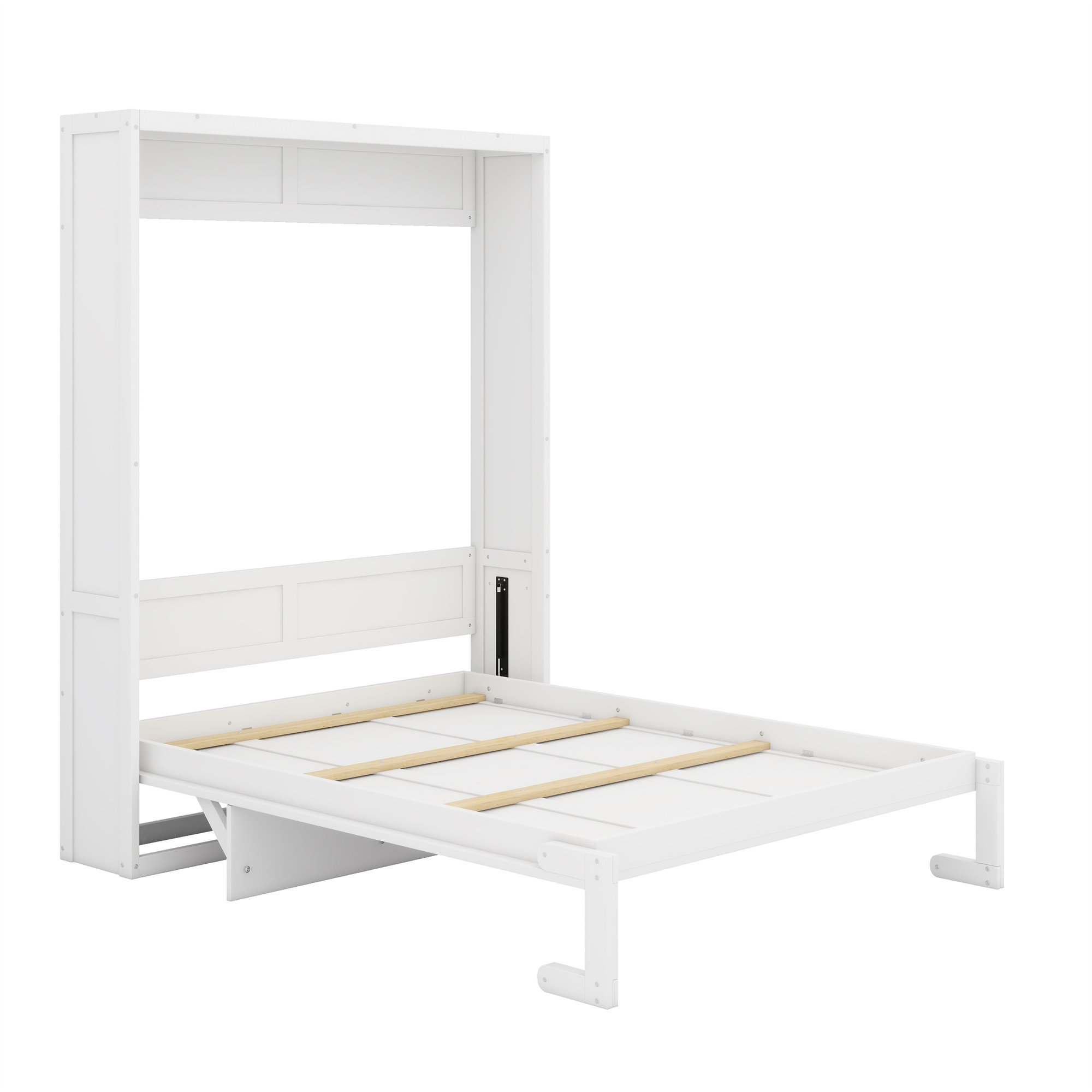 Latitude Run® Murphy Bed, Cabinet Bed Folding Wall Bed With Desk Combo ...