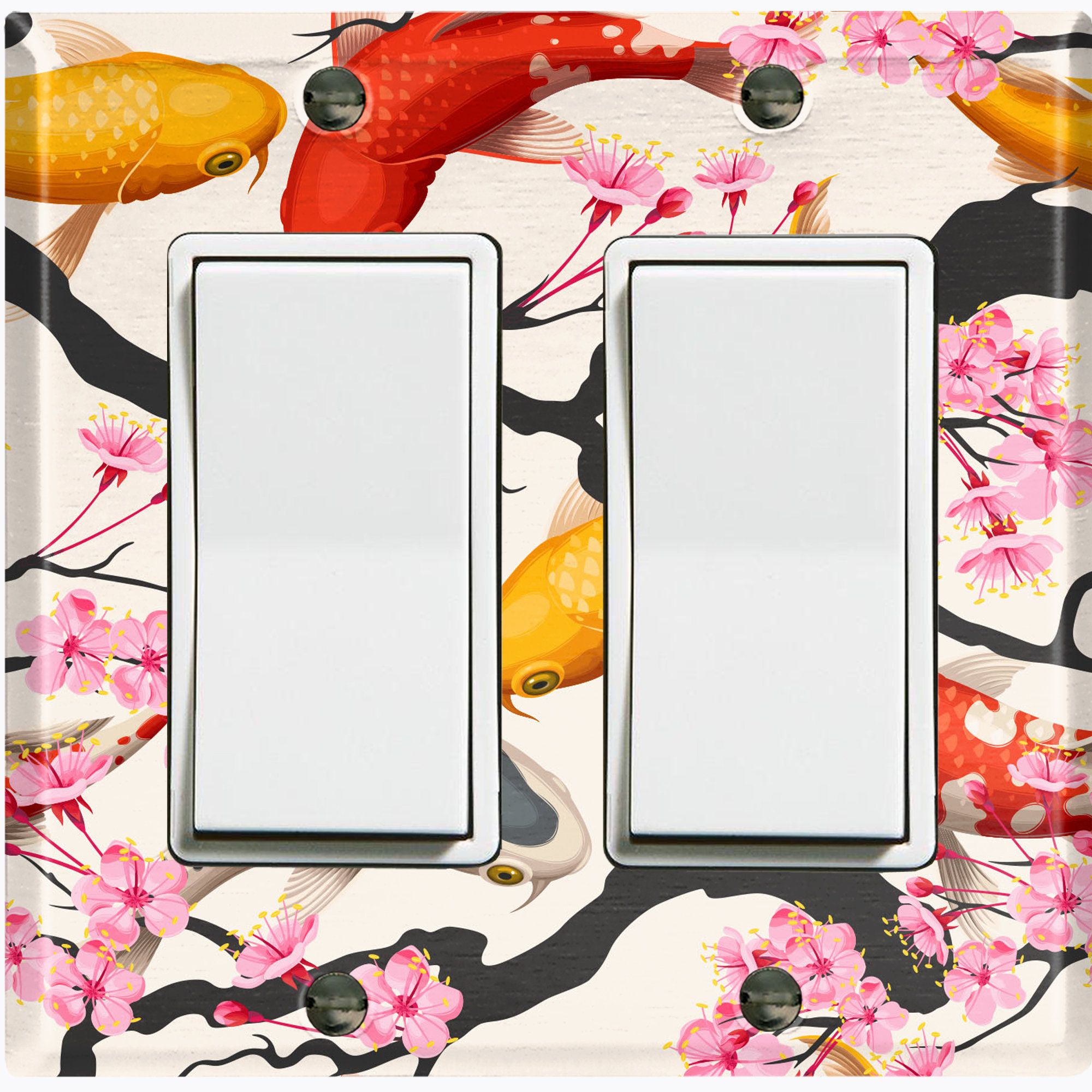 WorldAcc Colorful Koi Fish Sakura Tree Nature Themed 2 - Gang Rocker ...