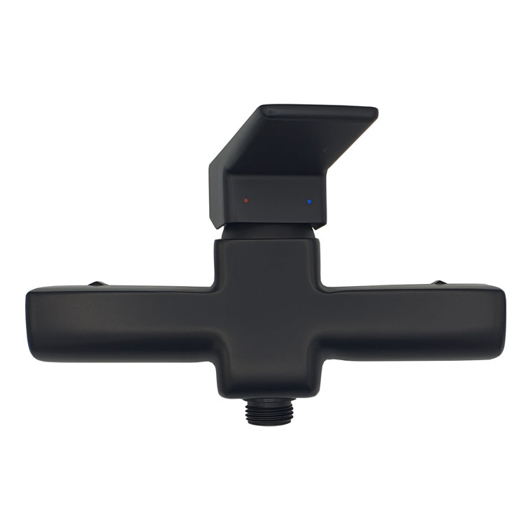 Belfry Bathroom Black Shower Mixer Tap Wall Mounted Rectangle Shaped ...