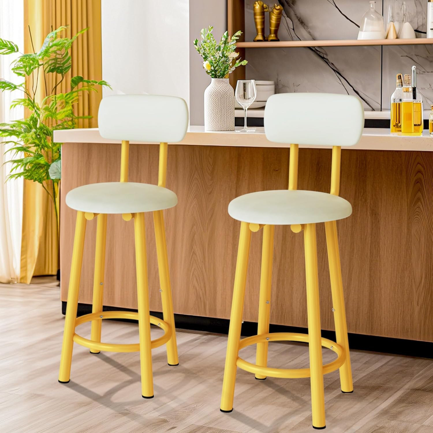 Mercer41 Pottstown 24.6'' Short Counter Stool (Set of 2) | Wayfair