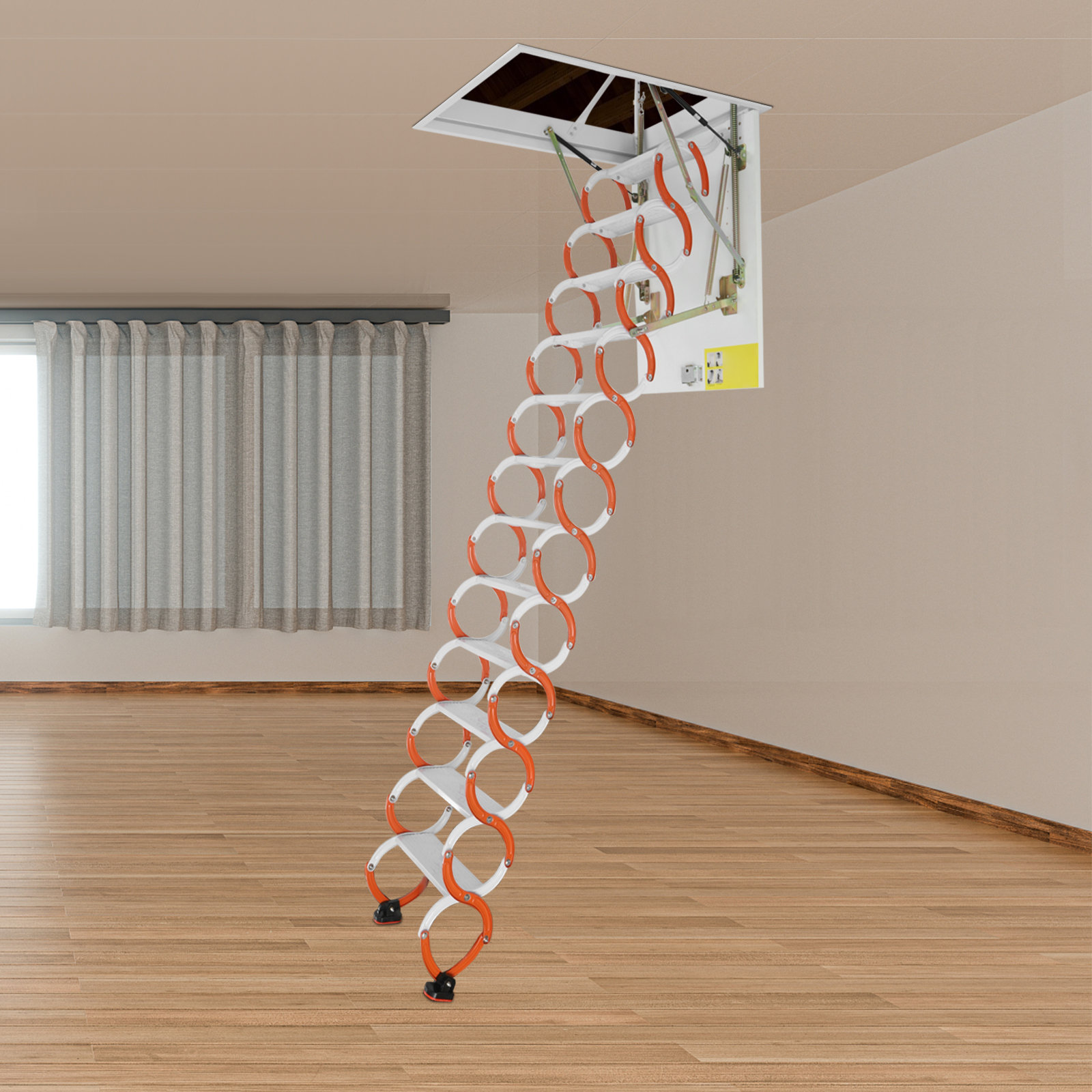 WFX Utility™ 12 Steps Pull Down Folding Attic Stairs Ceiling Mounted ...