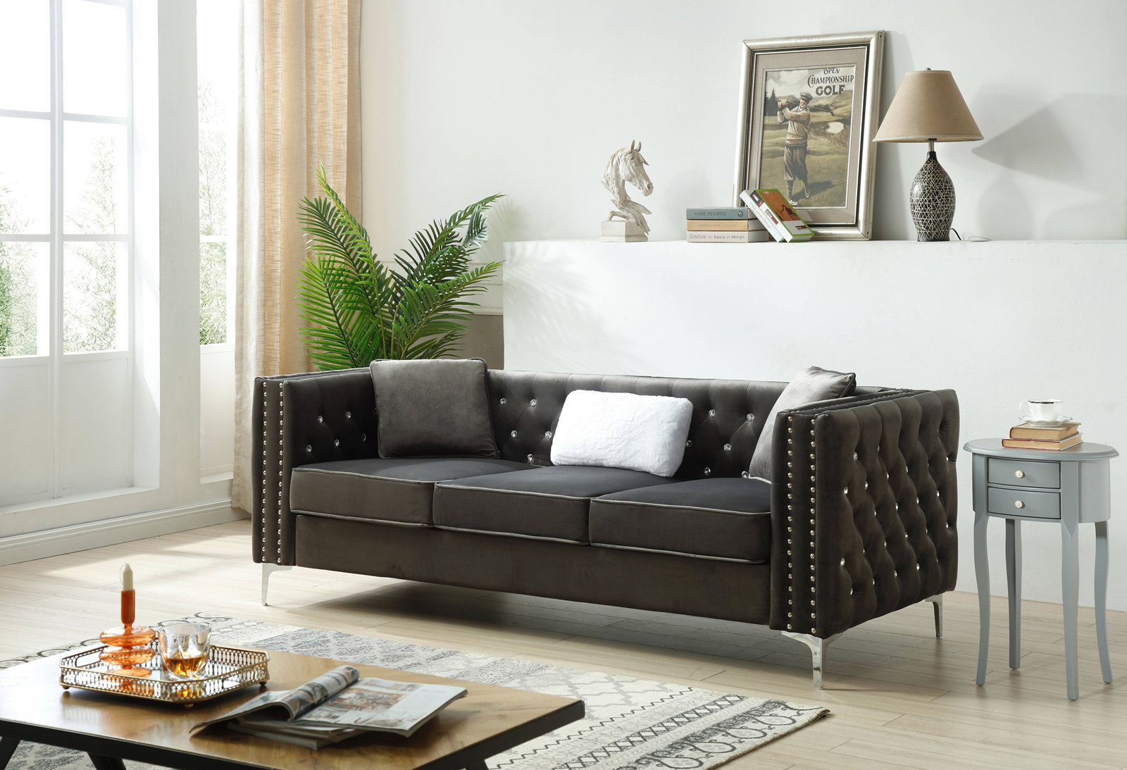 Everly Quinn Paige G827A-S Sofa , IVORY - Wayfair Canada