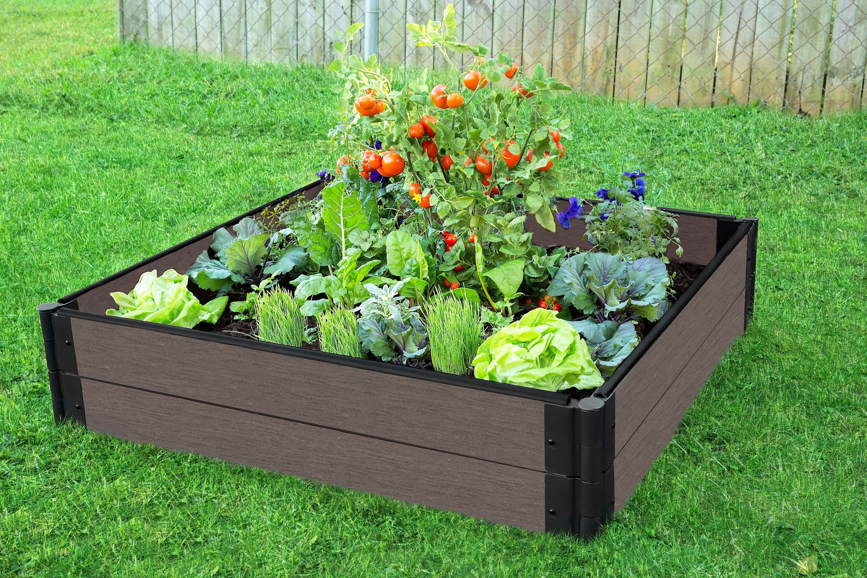 Frame It All 4 ft x 4 ft Composite Raised Garden Bed & Reviews | Wayfair