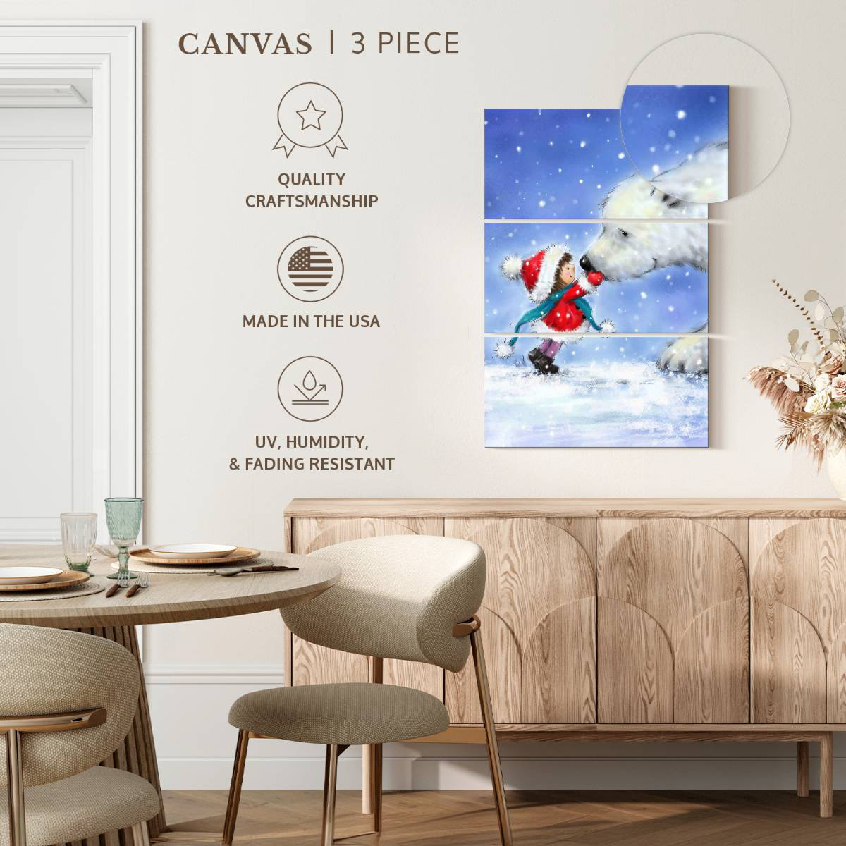 The Holiday Aisle® Little Girl With Polar Bear | Wayfair