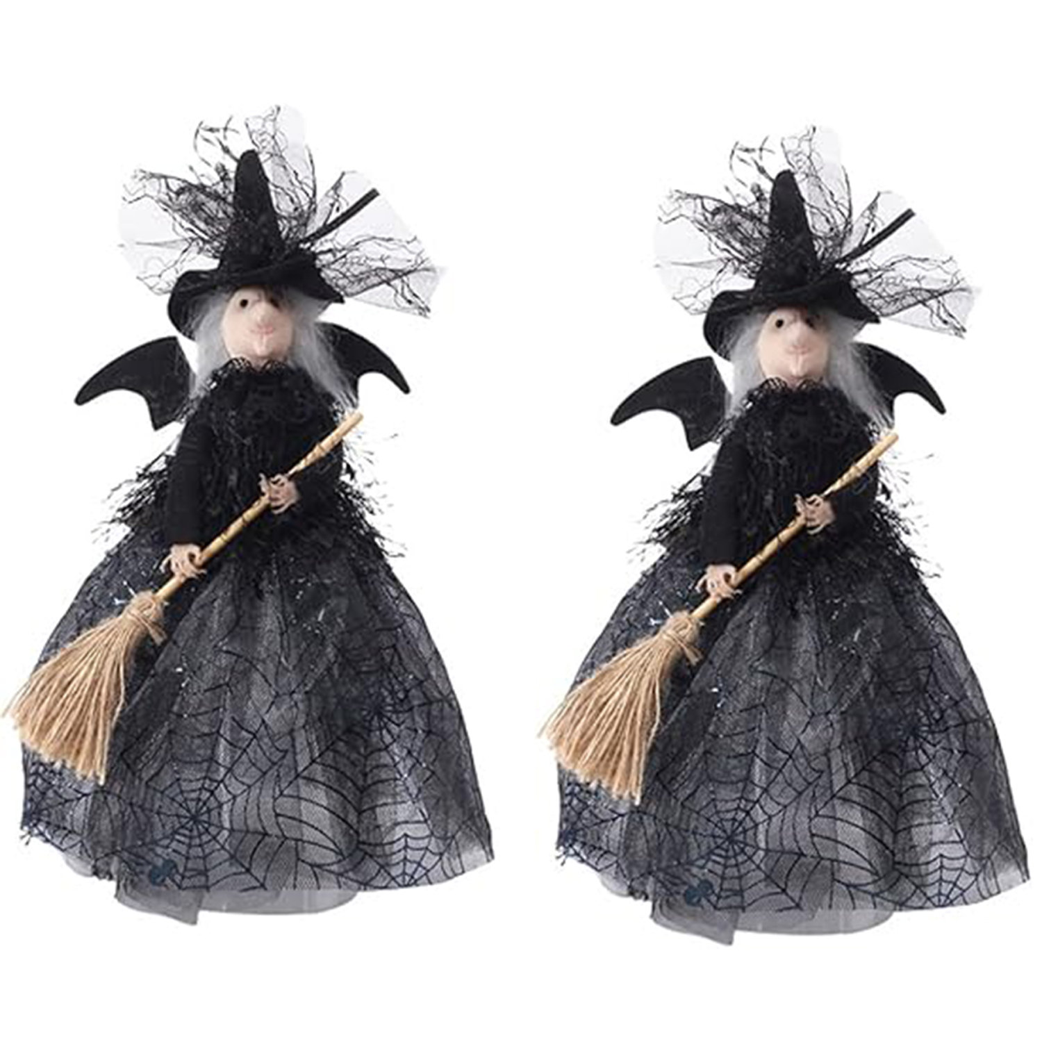 The Holiday Aisle® 2PCS Halloween Decoration Witch Doll With Broom ...