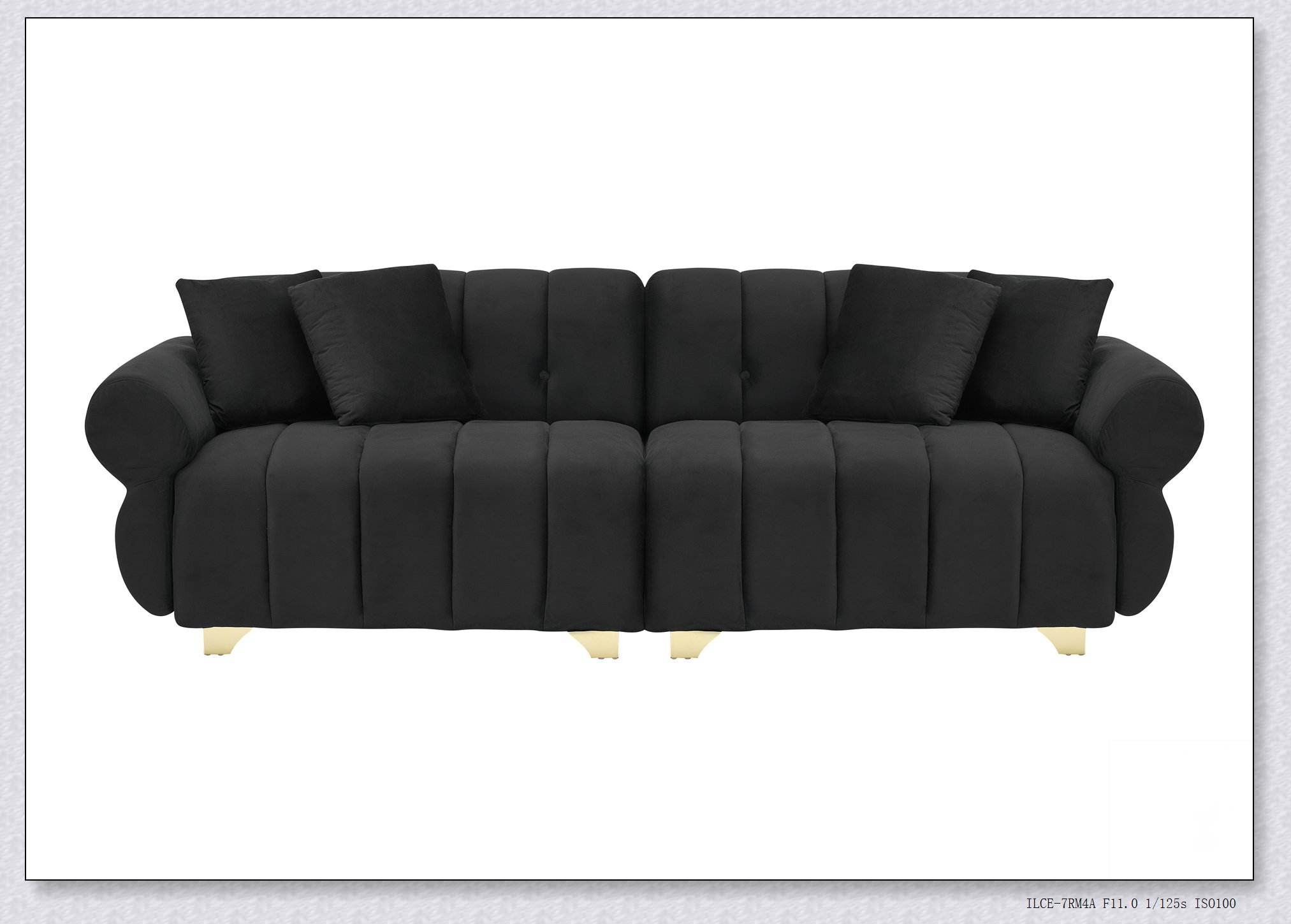 Mercer41 89-inch spring-wrapped cushions, 3 flannelette sofas, stylish ...