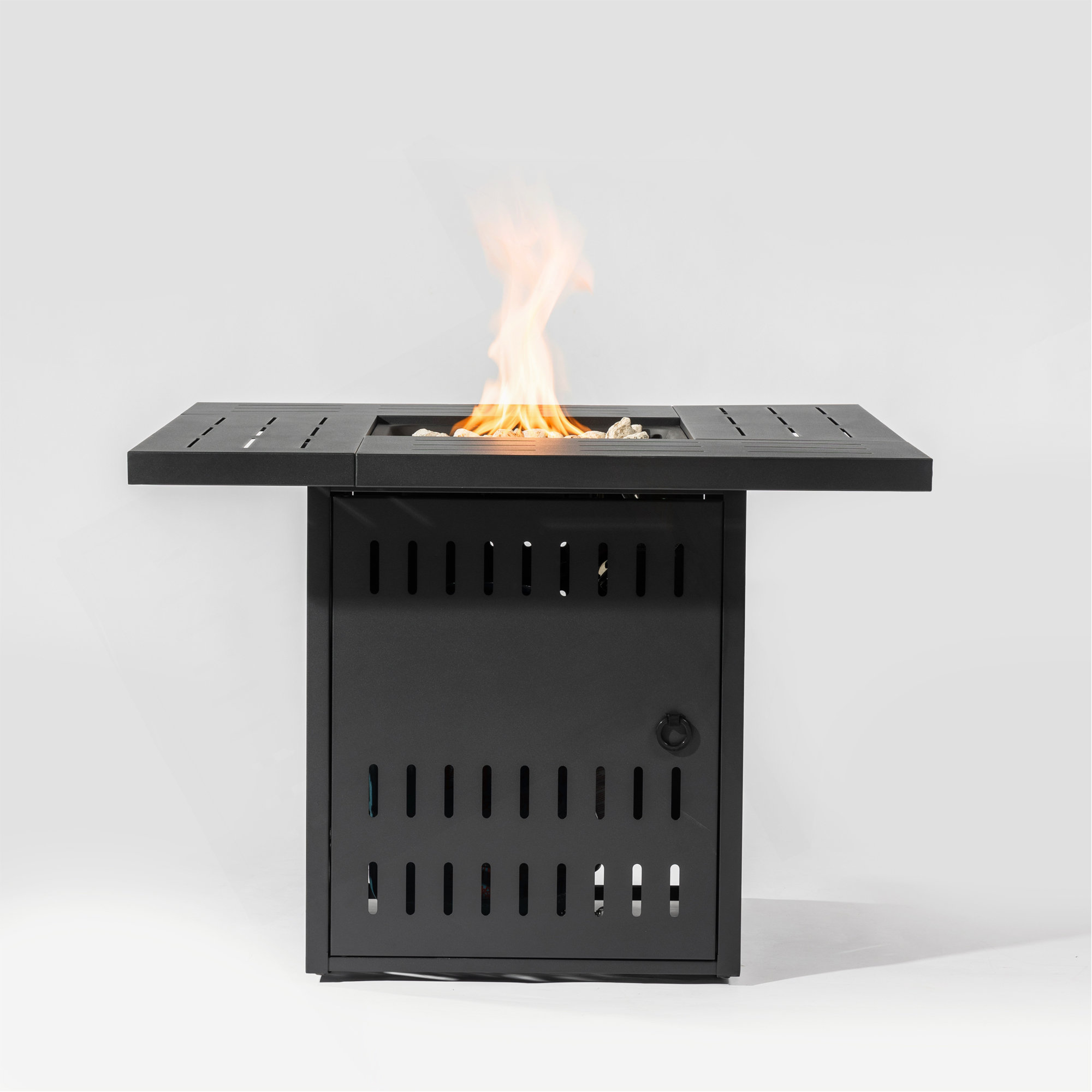 Brayden Studio® 34" Propane Gas Fire Pit Table, 50000 BTU Rectangular ...