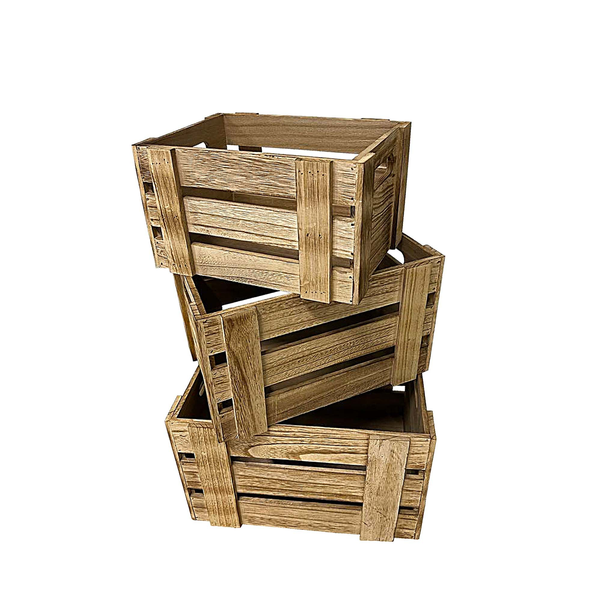 Millwood Pines 3 Piece Solid Wood Crate Set & Reviews | Wayfair