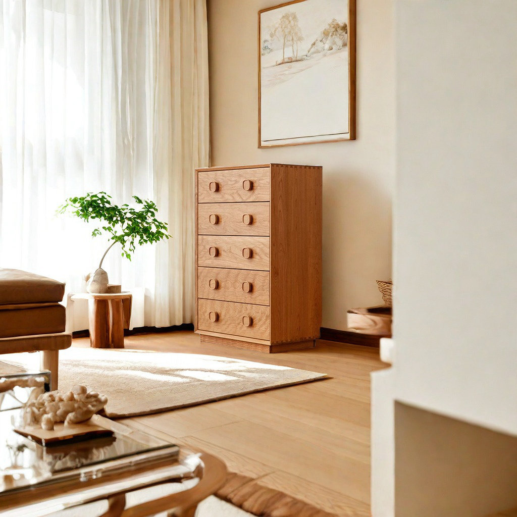 Dream cabinet Modern Simple Cherry Wood Entrance Cabinet Solid Wood ...