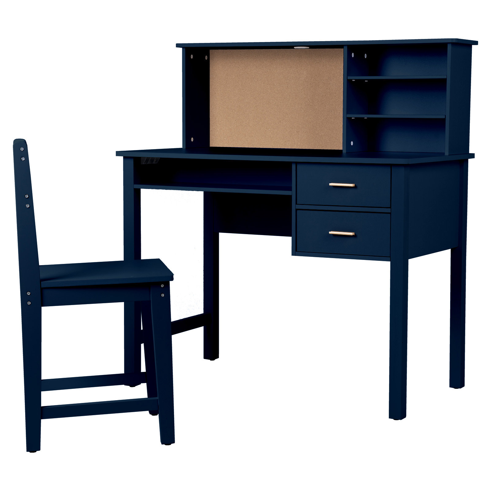 Winston Porter Stroan Wooden Kids Desk and Chair Set, with Hutch/Drawer ...