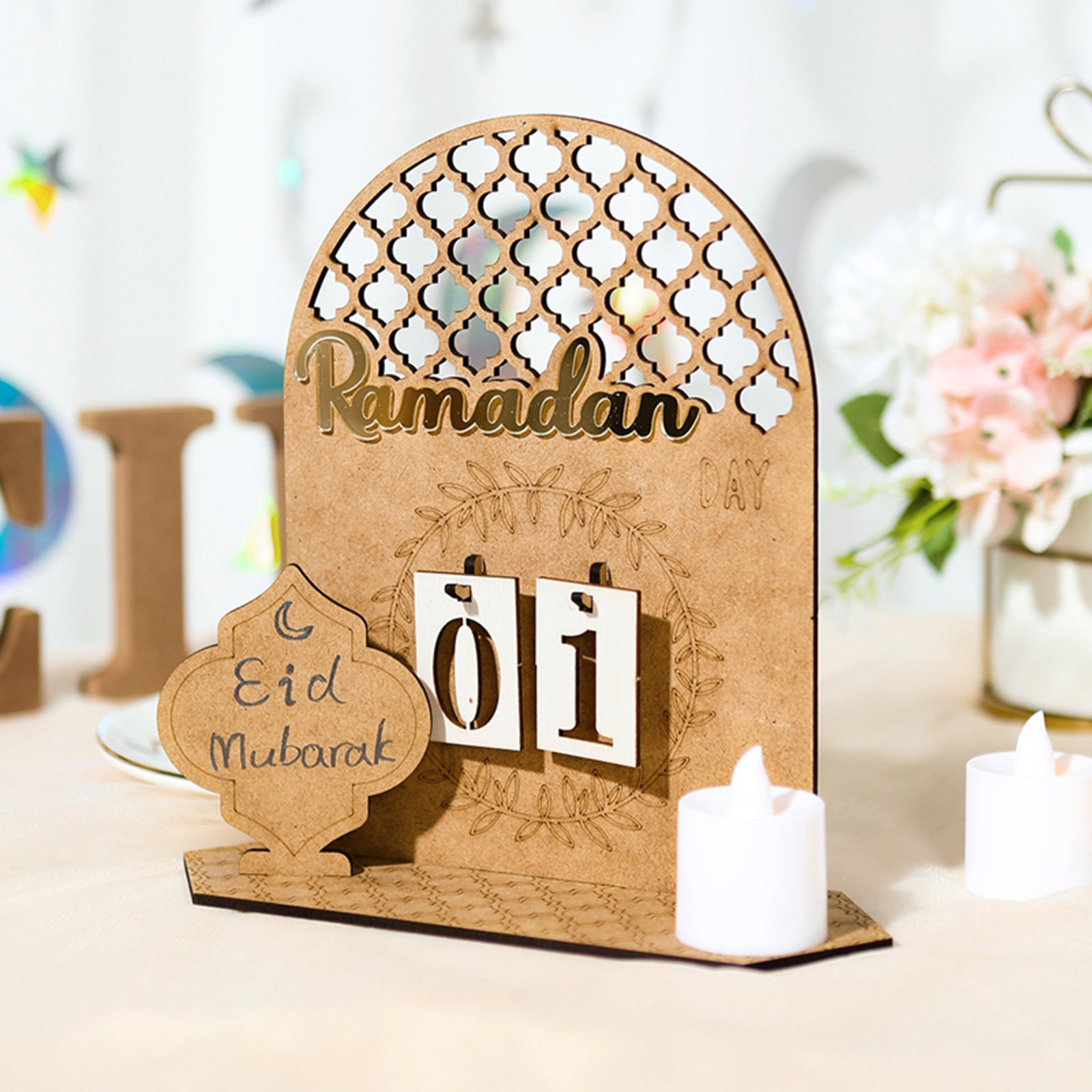 The Holiday Aisle® Wooden Ramadan Calendar, Eid Countdown Calendar ...