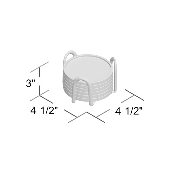 Ebern Designs Barnsdall Round 6 Piece Coaster Set With Holder & Reviews ...