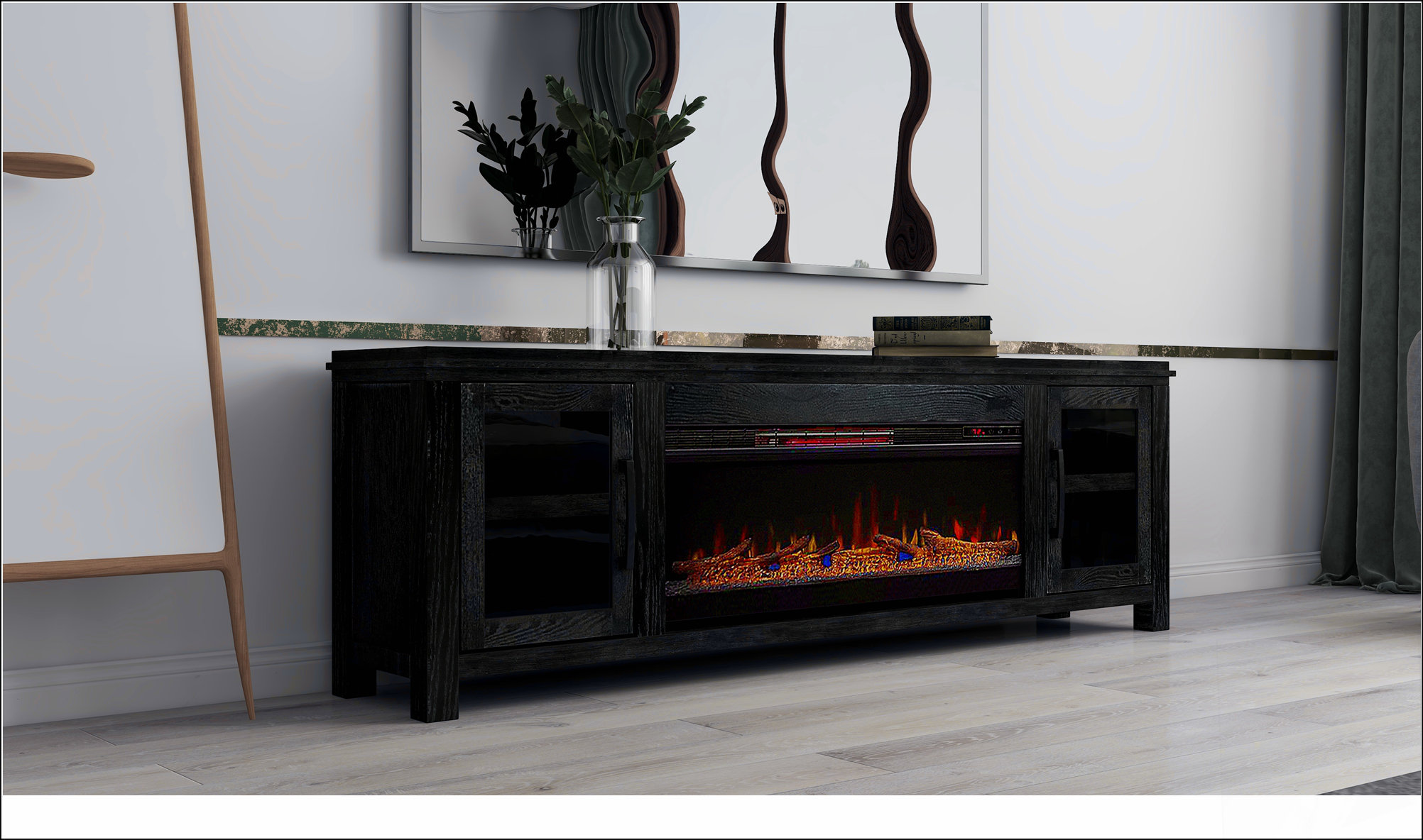 Wildon Home® 86 inch Electric Fireplace TV Console for TVs up to 95 ...