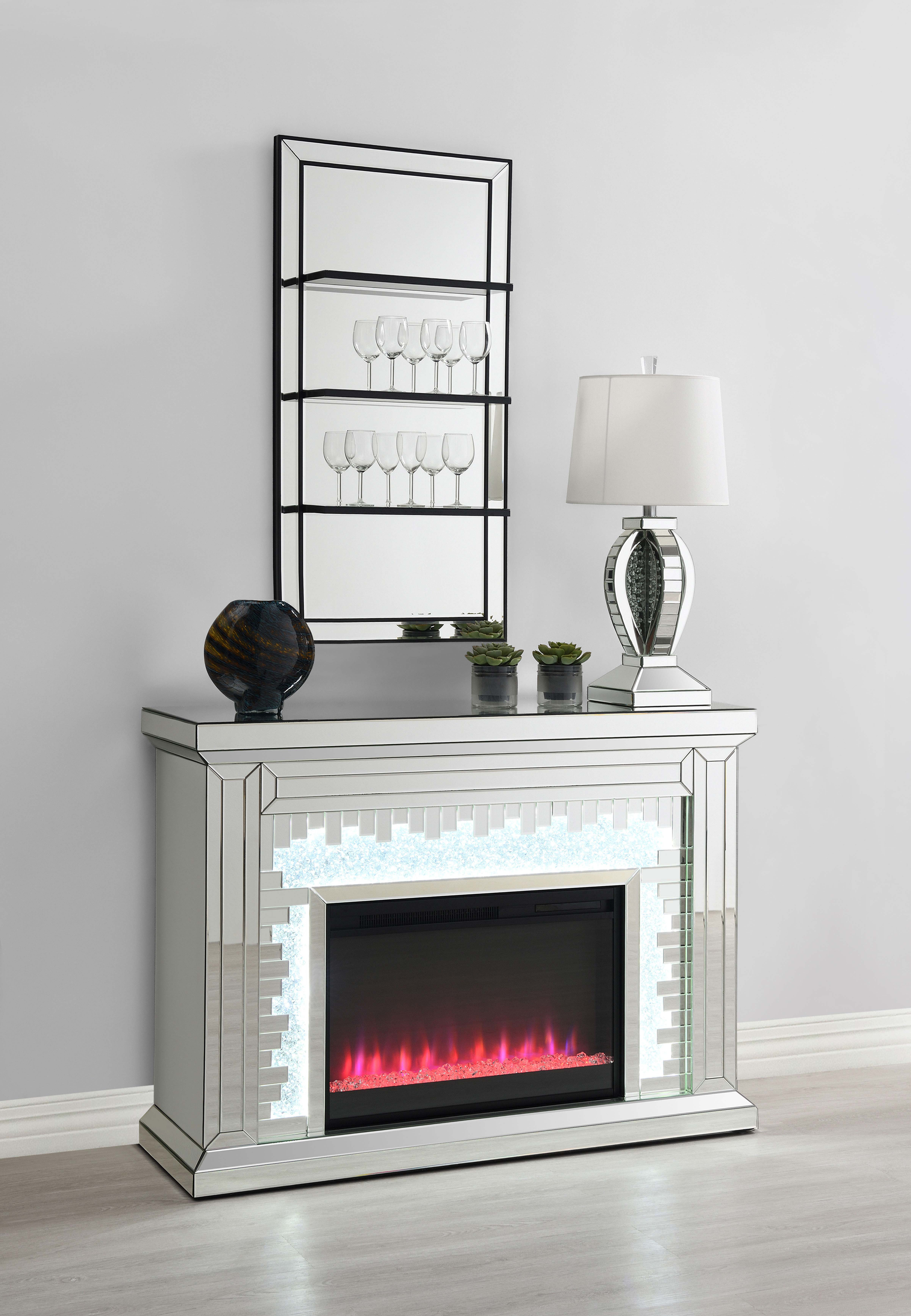 Everly Quinn Crase Rectangular Freestanding Fireplace Mirror | Wayfair