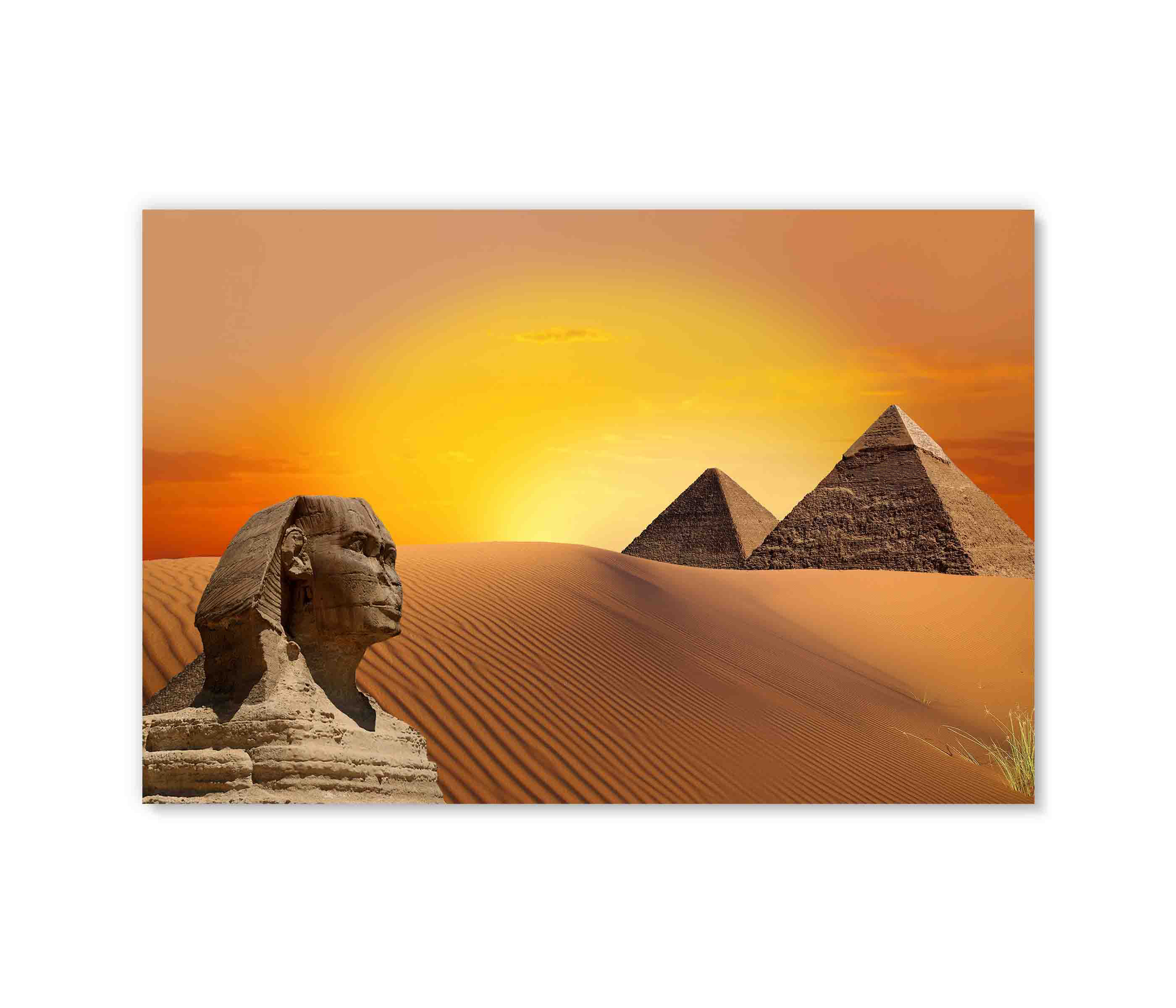 Union Rustic Sphynx And Desert Pyramids Sunset, Acrylic Hanging Wall ...