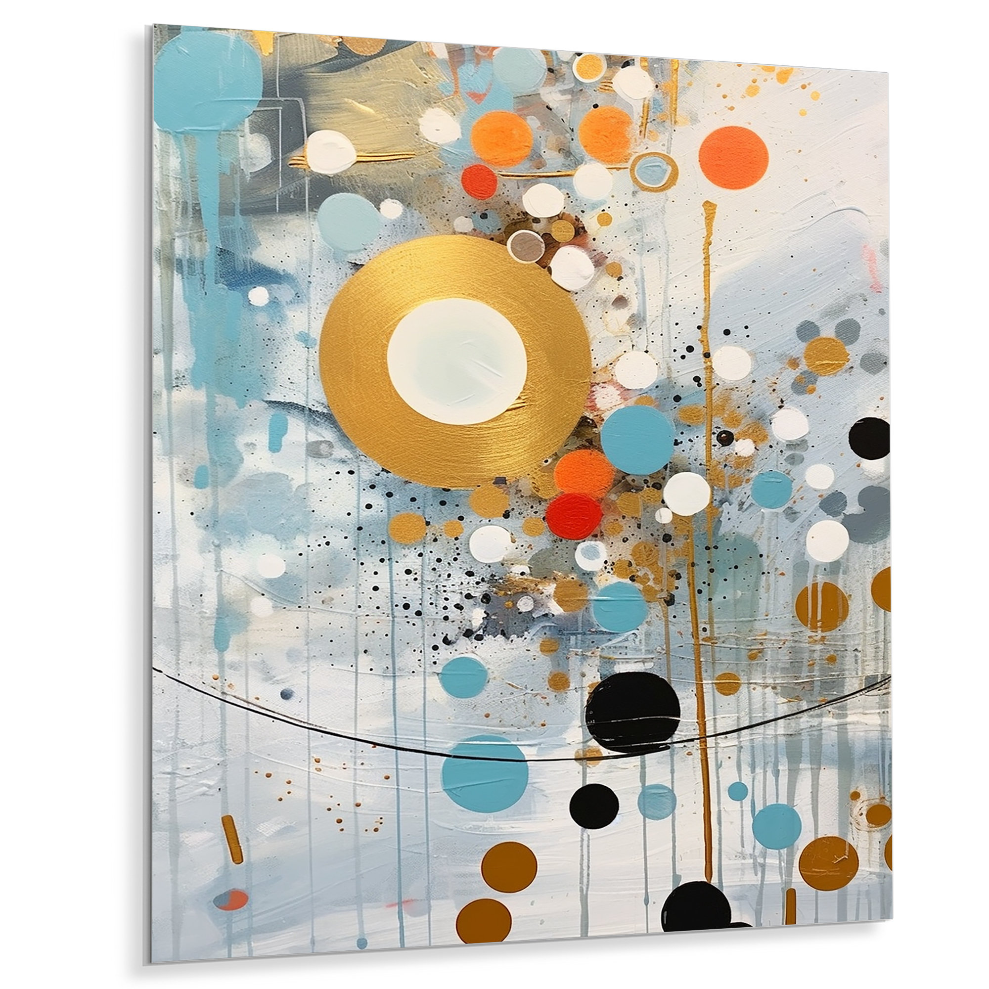 Gracie Oaks Gold Turquouse Geometric Reflections - Abstract Shapes ...