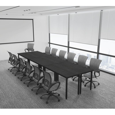 17 Stories Sharlen 165.3''Wide 12FT Modular Rectangular Conference ...
