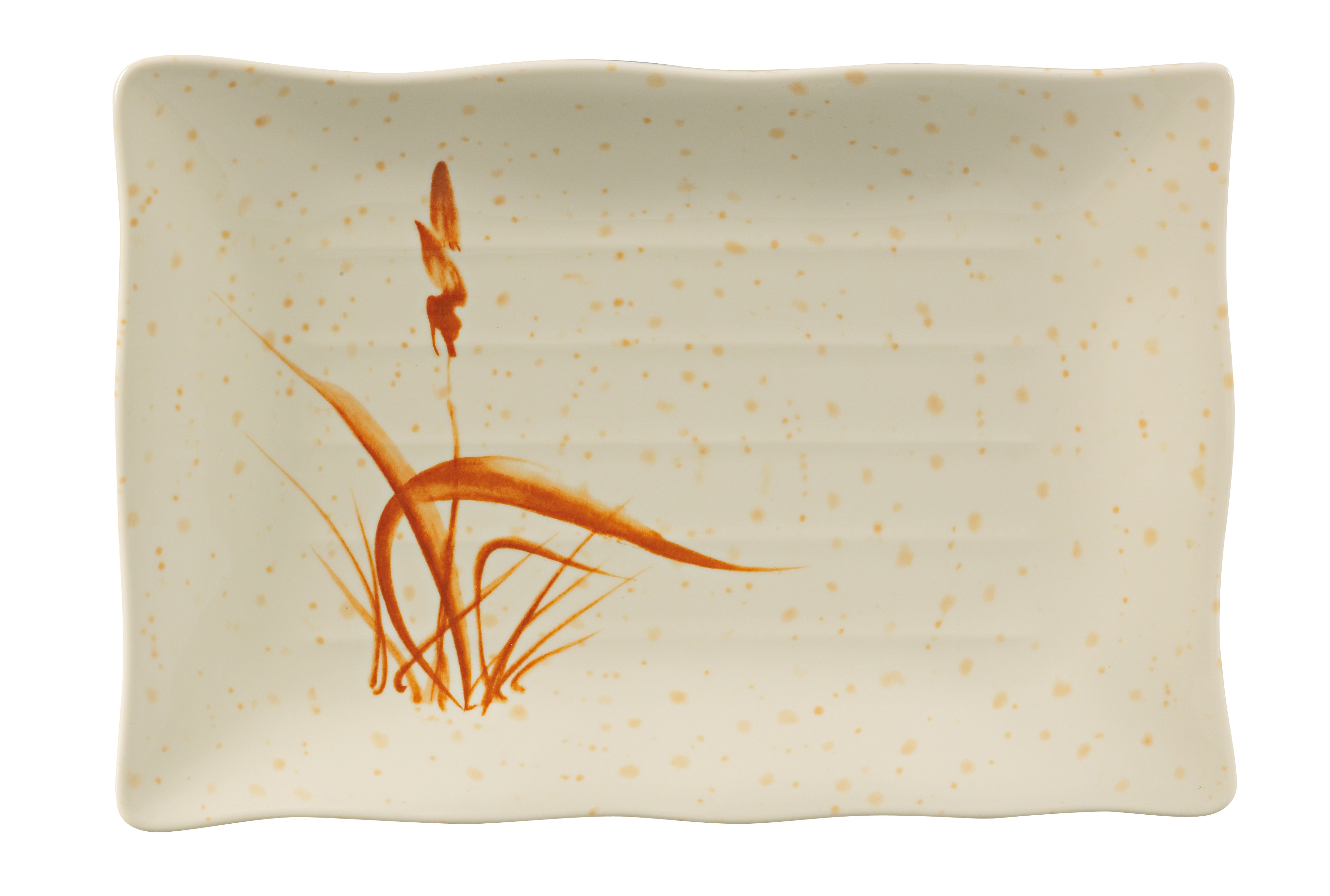 Yanco Orchis Rectangular Ripple Edge Melamine Platter | Wayfair