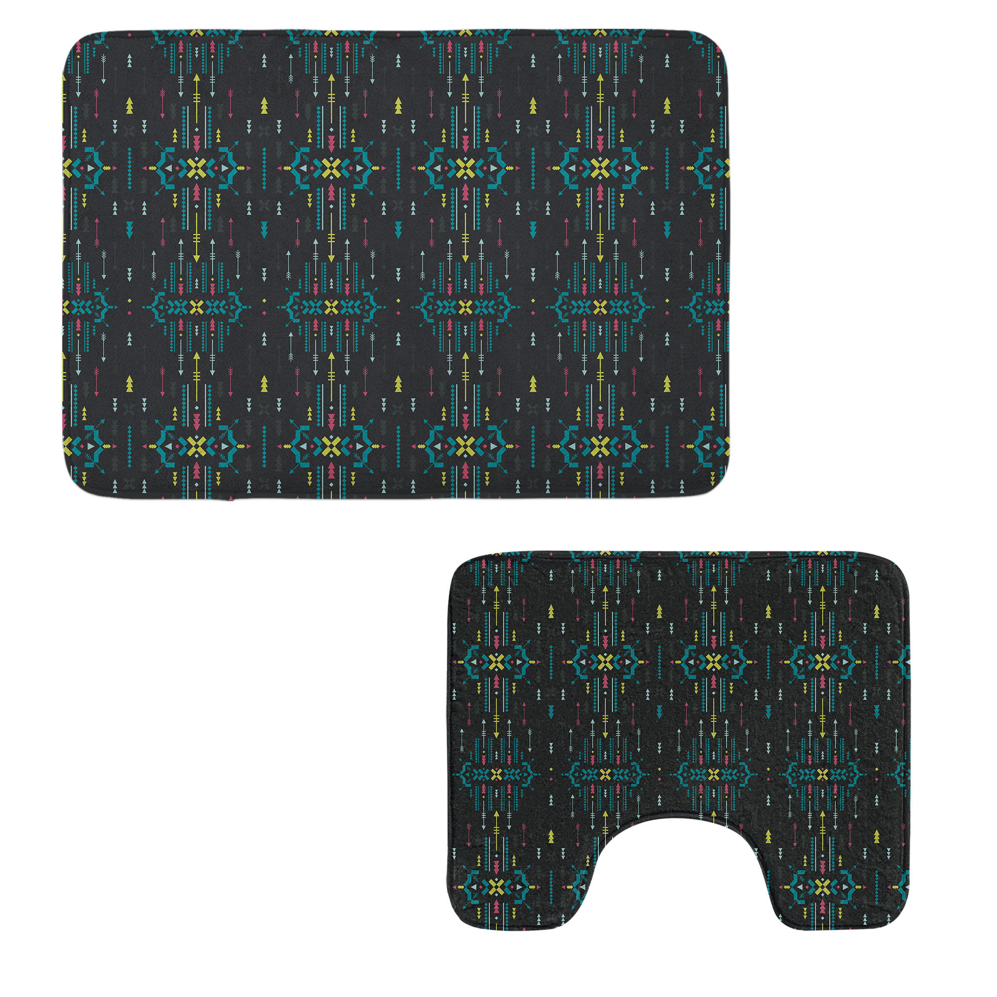 East Urban Home Tribal Bathroom Rug Set 2 Pieces Rectangle & Contour ...