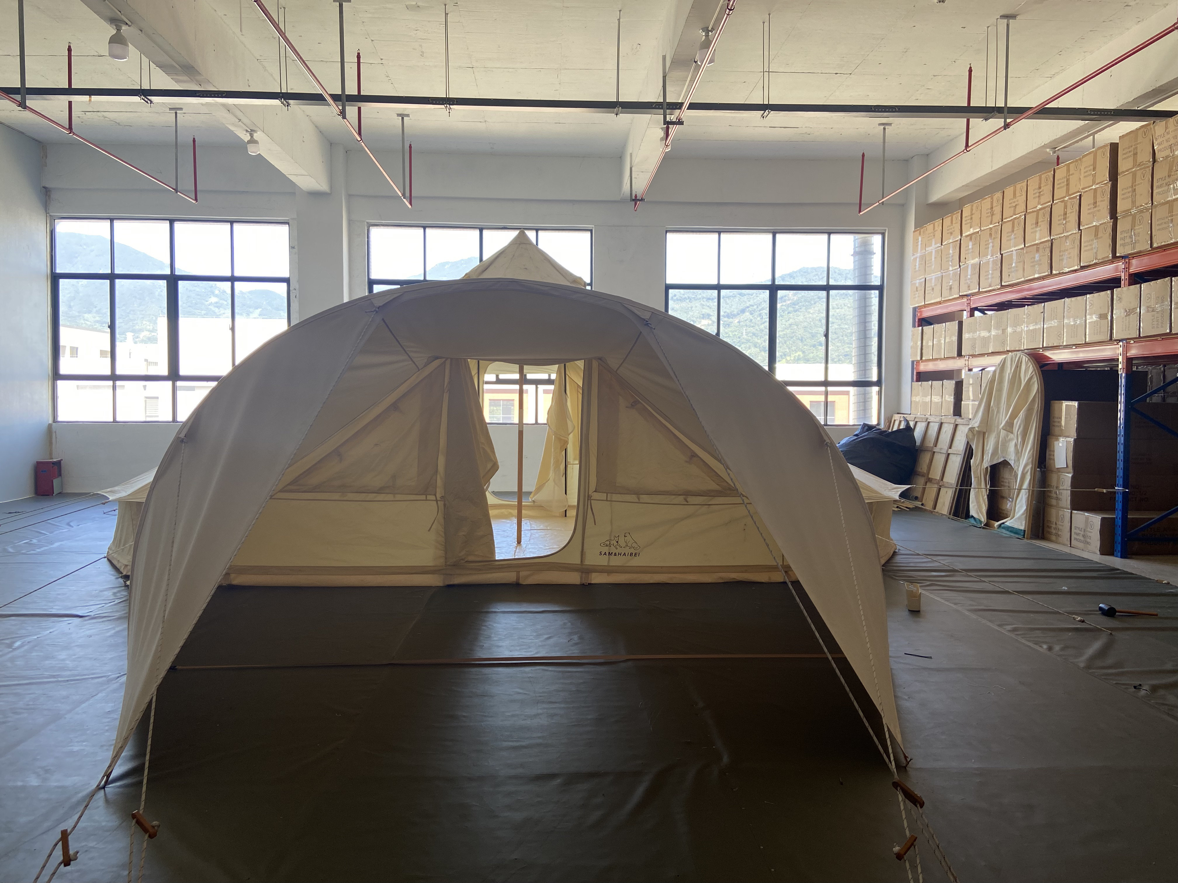 SHANRUGUOJI 6 Persons Canvas Tent Bell Tent Glamping,4 Seasons Yurt ...