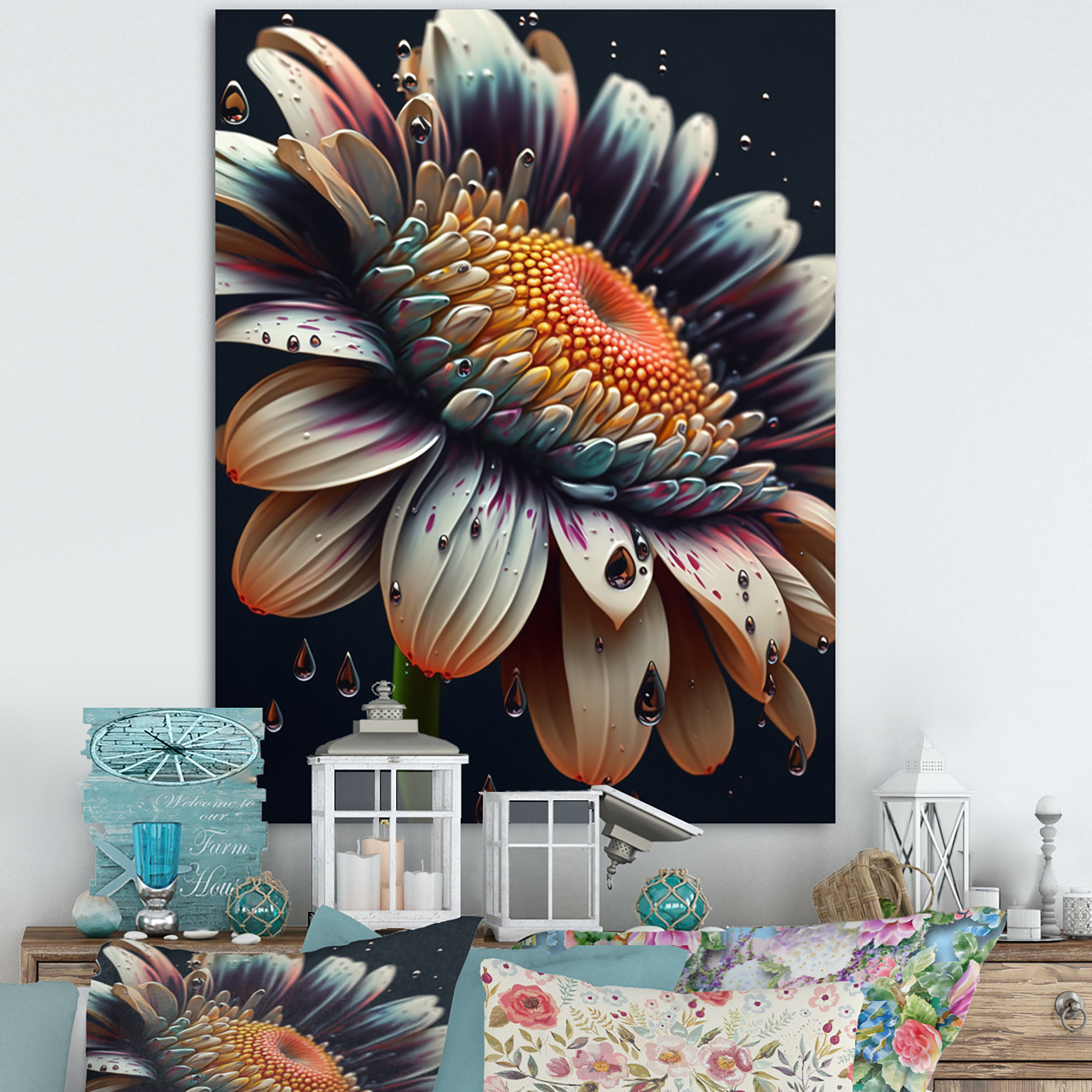 Ivy Bronx Louie Modern Blooming Daisy I - Print on Canvas | Wayfair