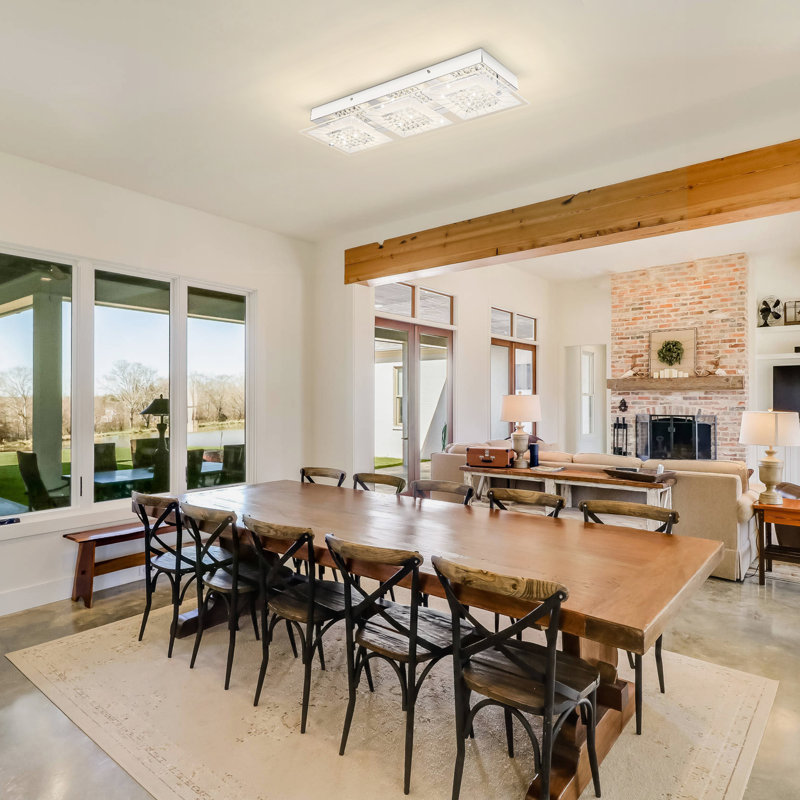 Mercer41 18 Inch Led Ceiling Light Flush Mount Light Fixture Crystal ...