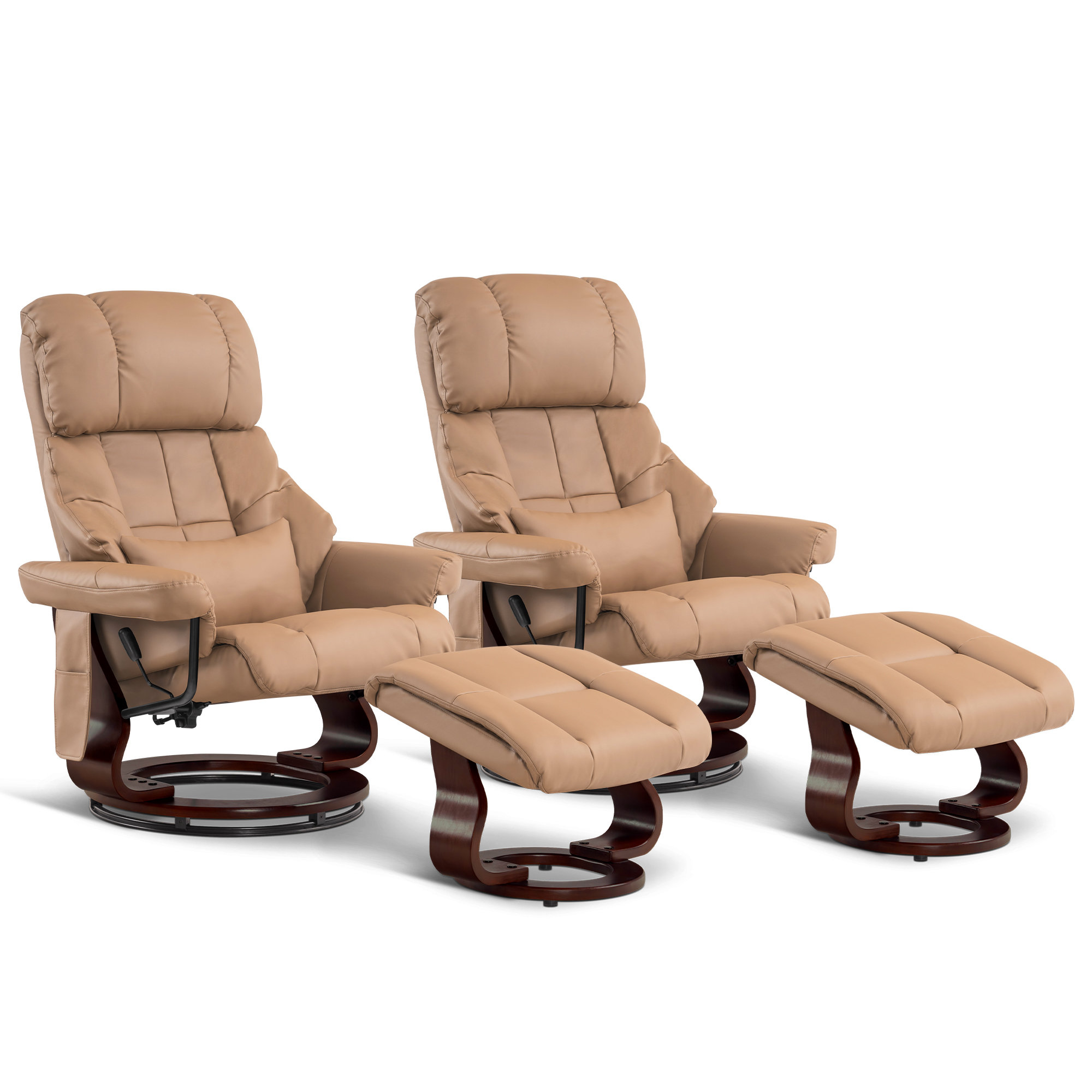 Wildon Home® Bellemy Vegan Leather Swivel Recliner with Ottoman, 360 ...
