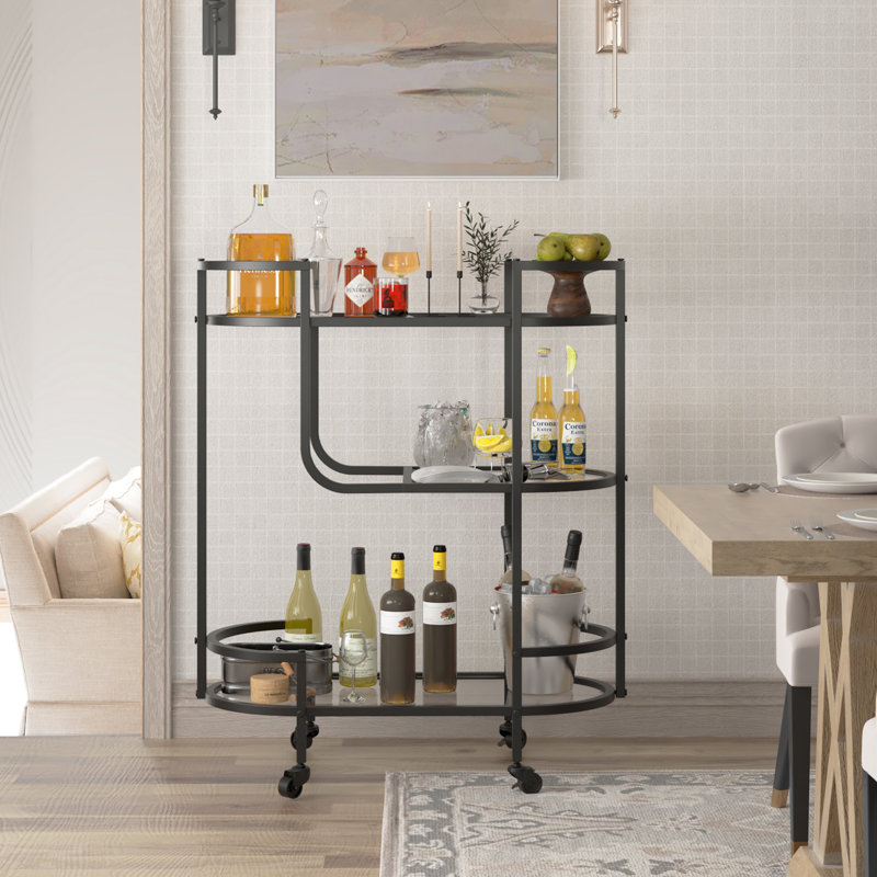 Ebern Designs Travone Metal Bar Cart & Reviews | Wayfair