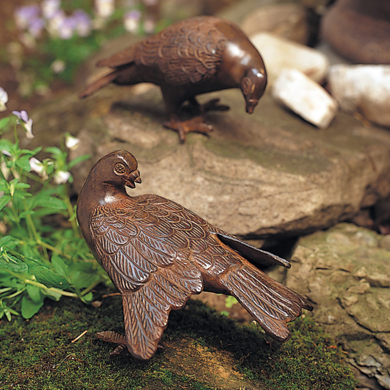 Alcott Hill® Ellen Birds Animals Weather Resistant Metal Garden Statue ...