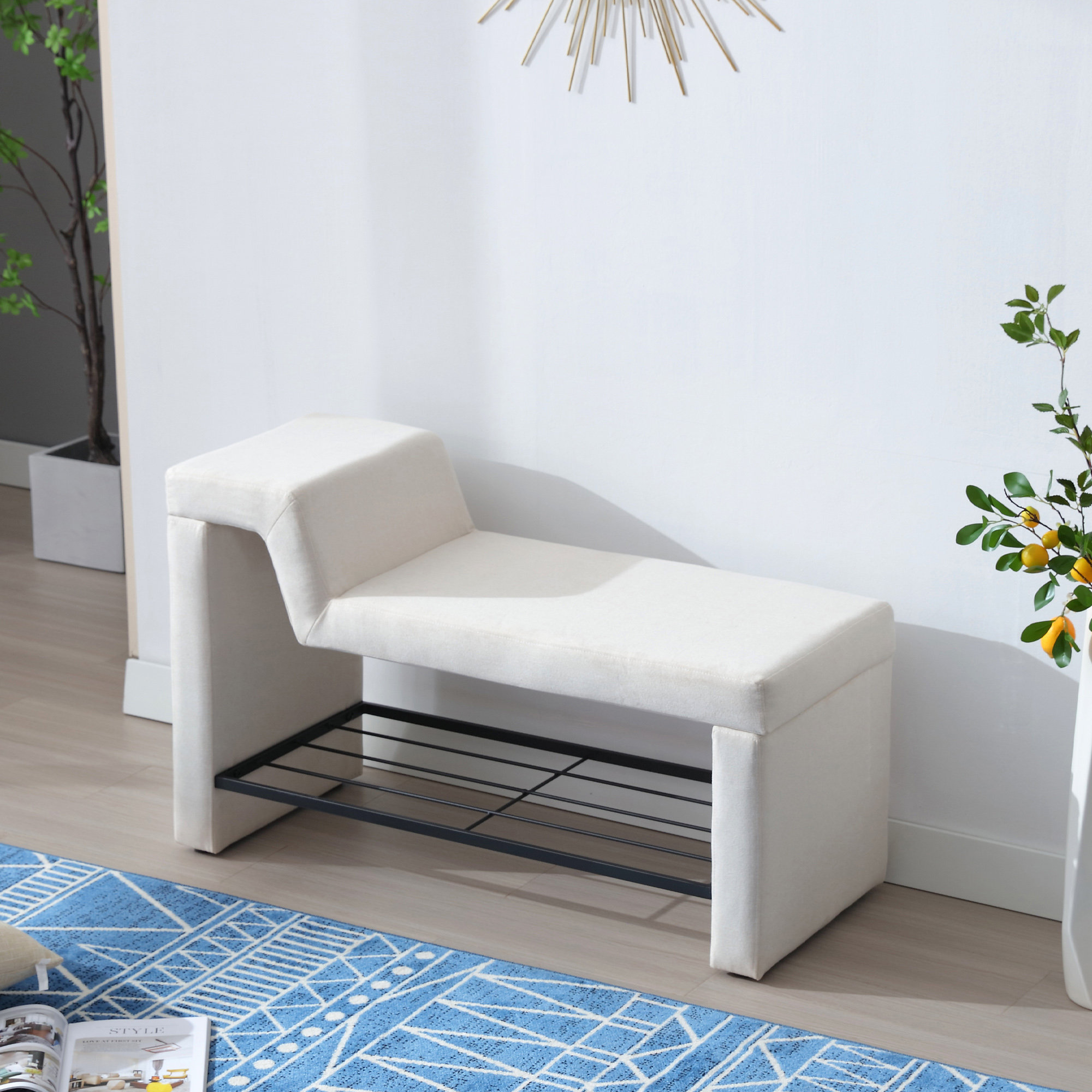 Latitude Run® Upholstered Shelves Storage Bench & Reviews | Wayfair