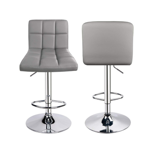 Brayden Studio® ADJUSTABLE LEATHERED SWIVELING COCKTAIL STOOLS | Wayfair