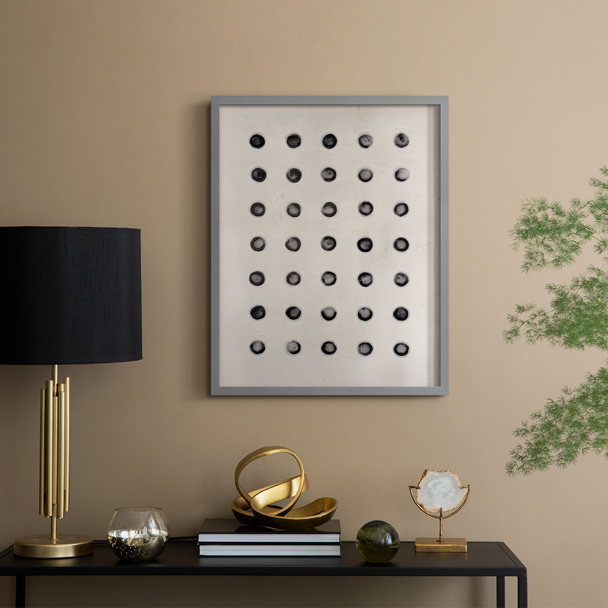 Union Rustic Textured Stipple I Framed Print - Solid Wood | Wayfair