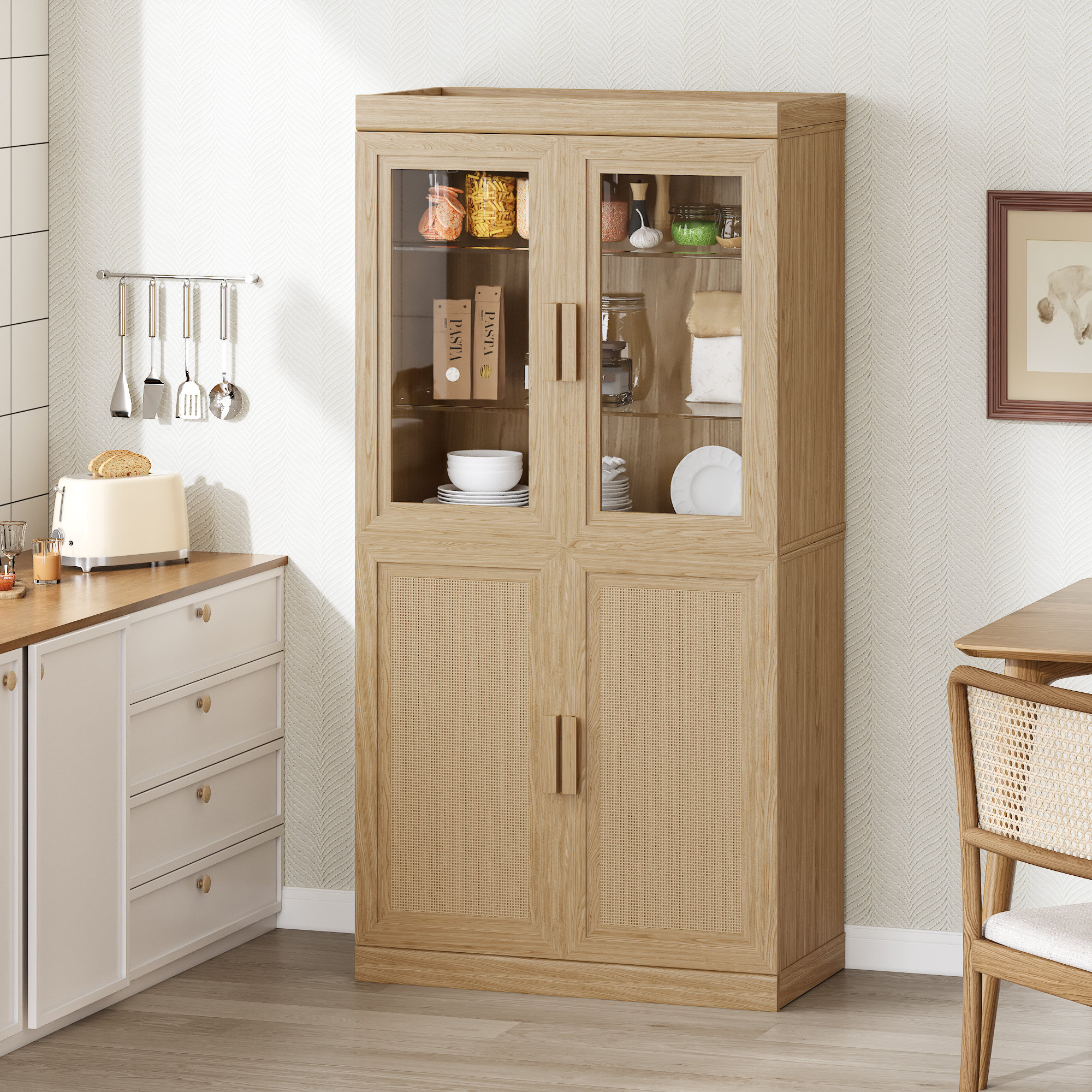 Lark Manor™ Kitchen Sideboard Combination Storage Cabinet with ...