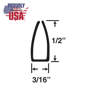 Outwater Plastic U Channel, Fits Panels 1/8 Thick, 1/2 Inch Legs, 3/16 ...
