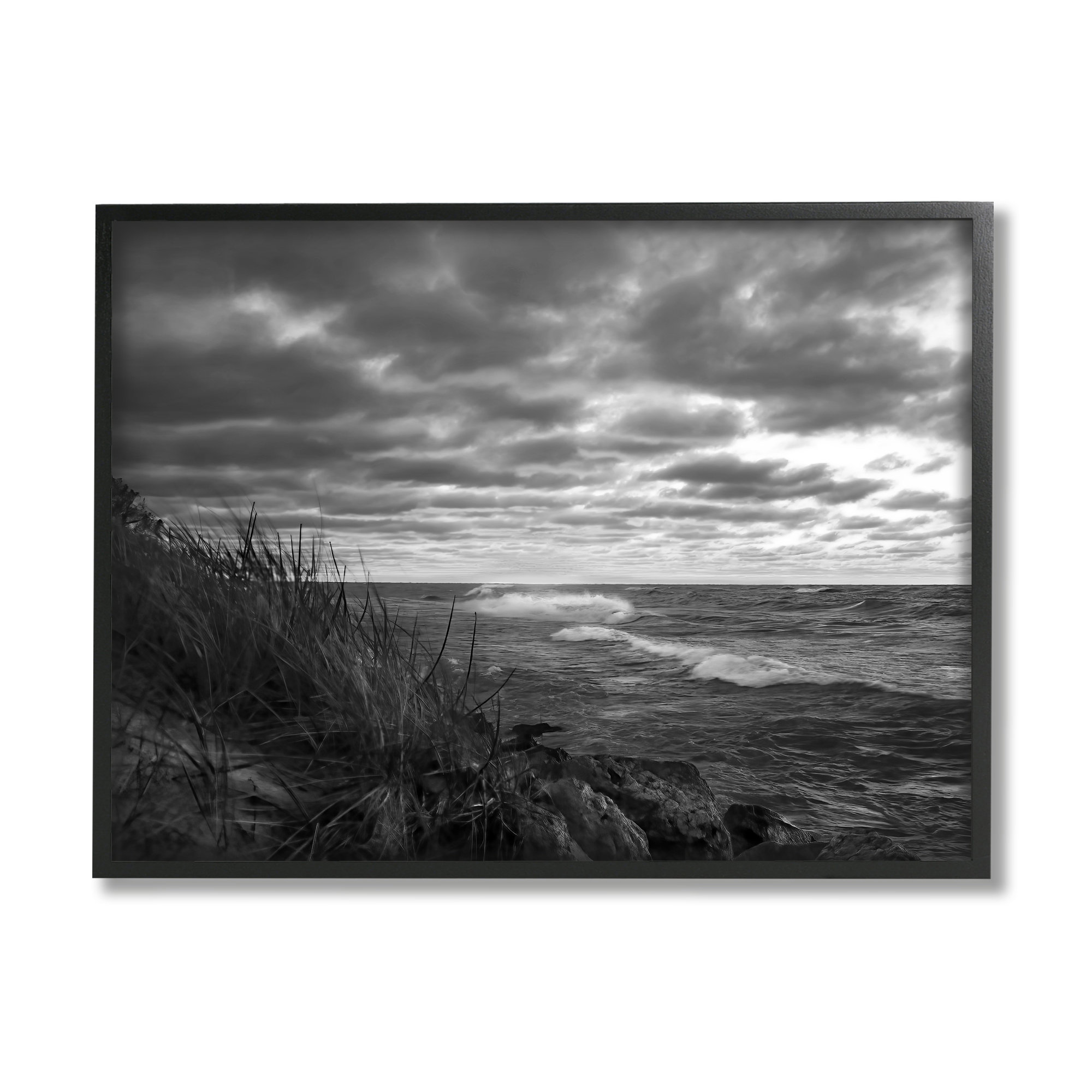 Stupell Industries Ba-106-Framed Stormy Sea Photography On Canvas by ...
