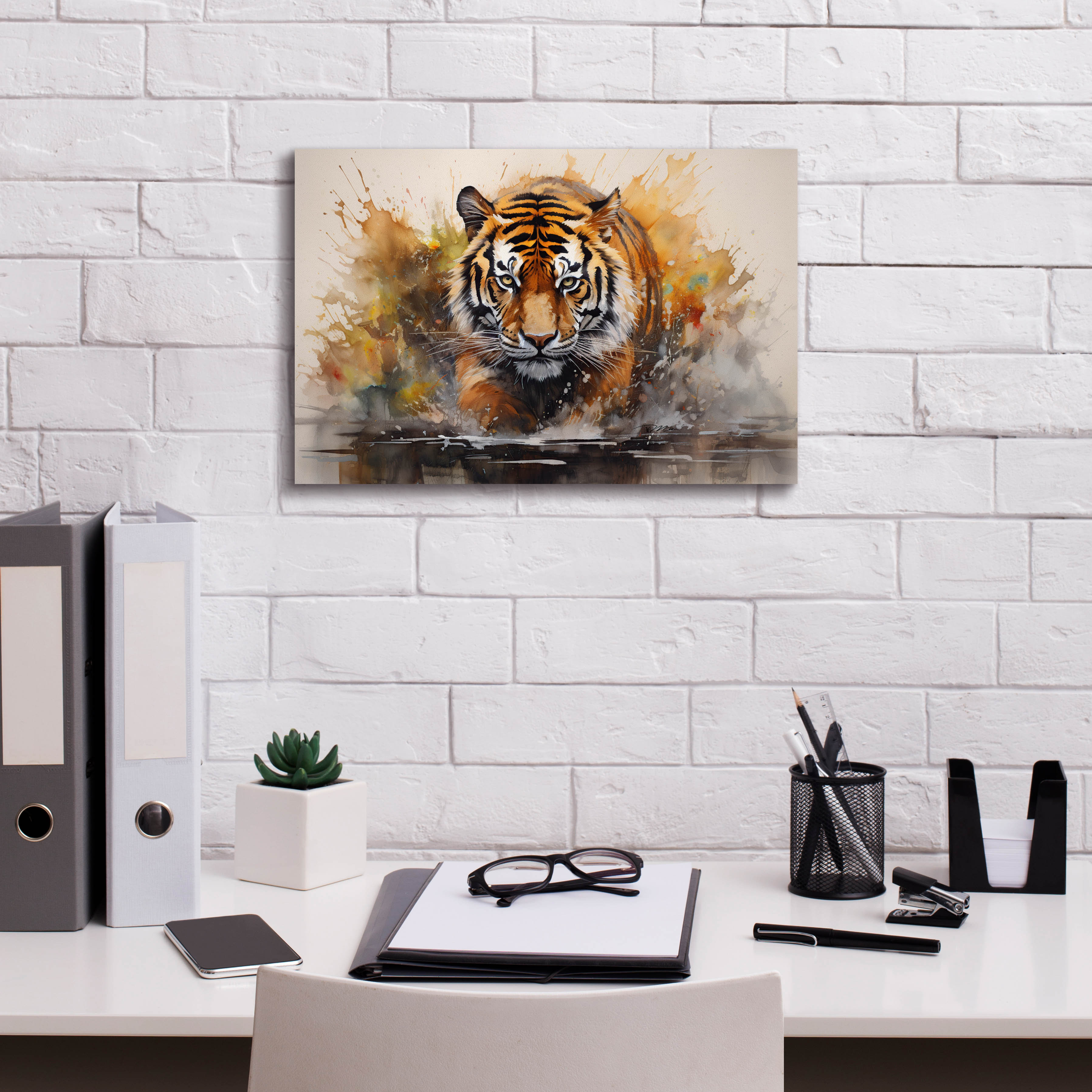 Epic Graffiti 'Wild Life Of Predators In Watercolor 3' by Momart Canvas ...