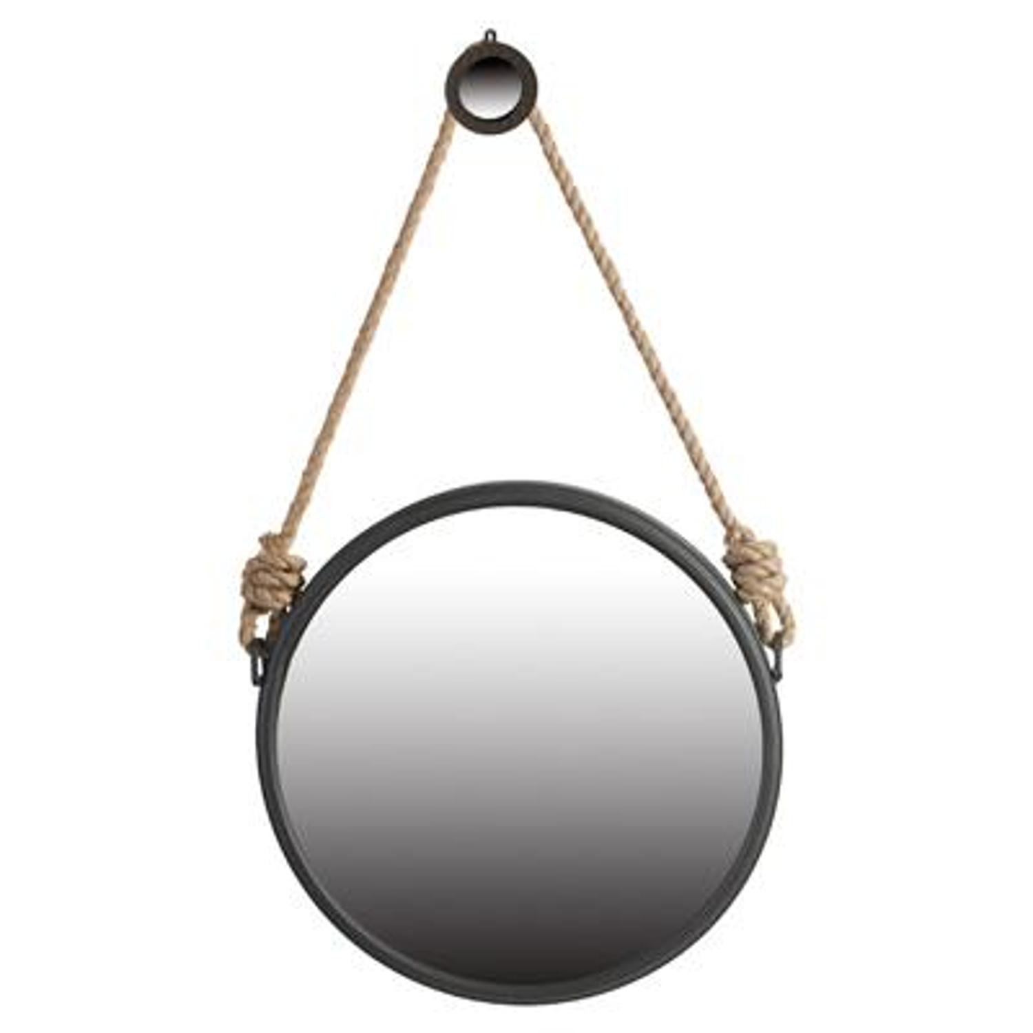 Gracie Oaks 20" Matte Round Accent Mirror Wall Mounted With Metal Frame ...