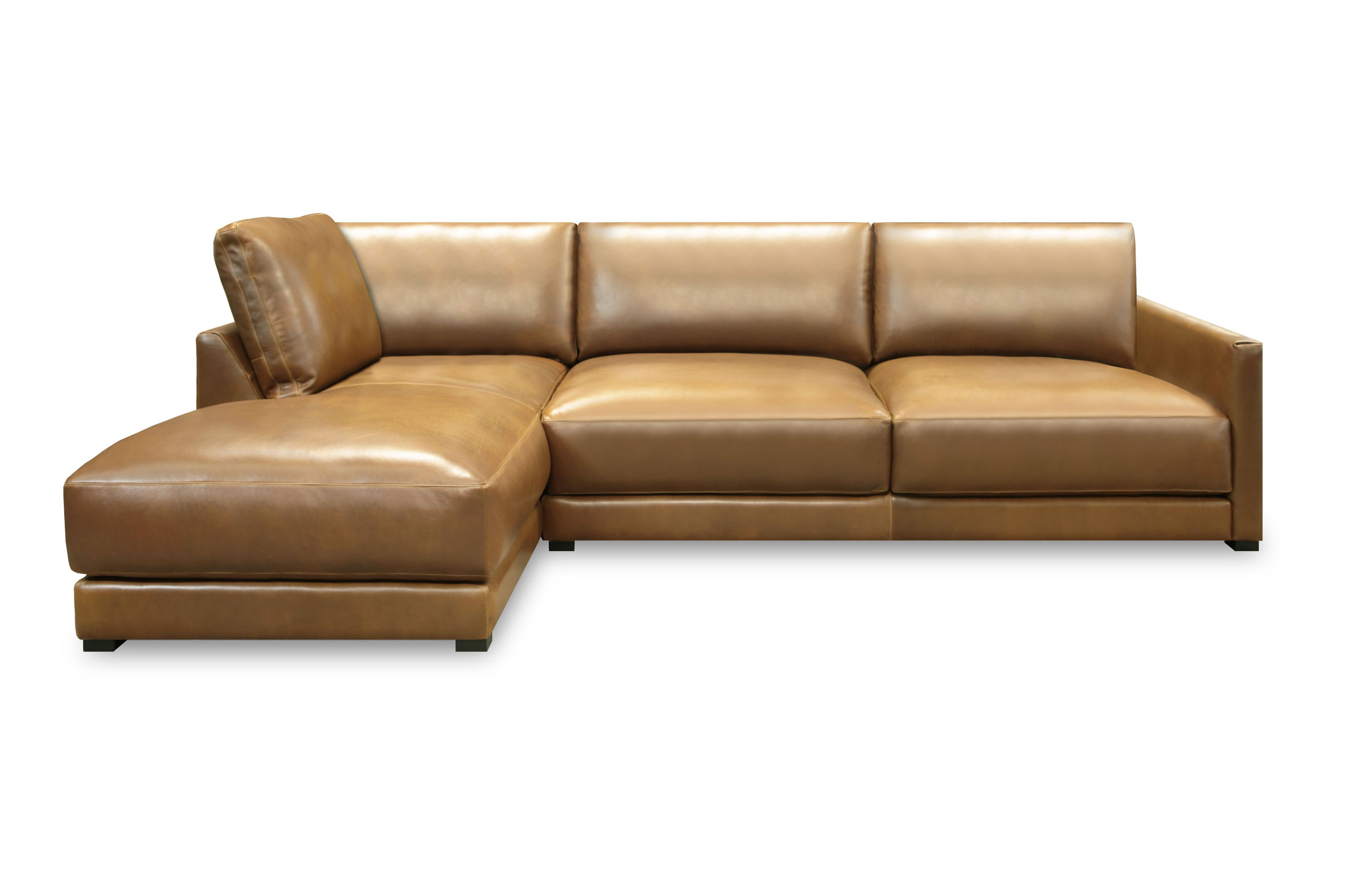 Hello Sofa Home Genuine Leather Right Hand Facing Modular Sofa & Chaise ...