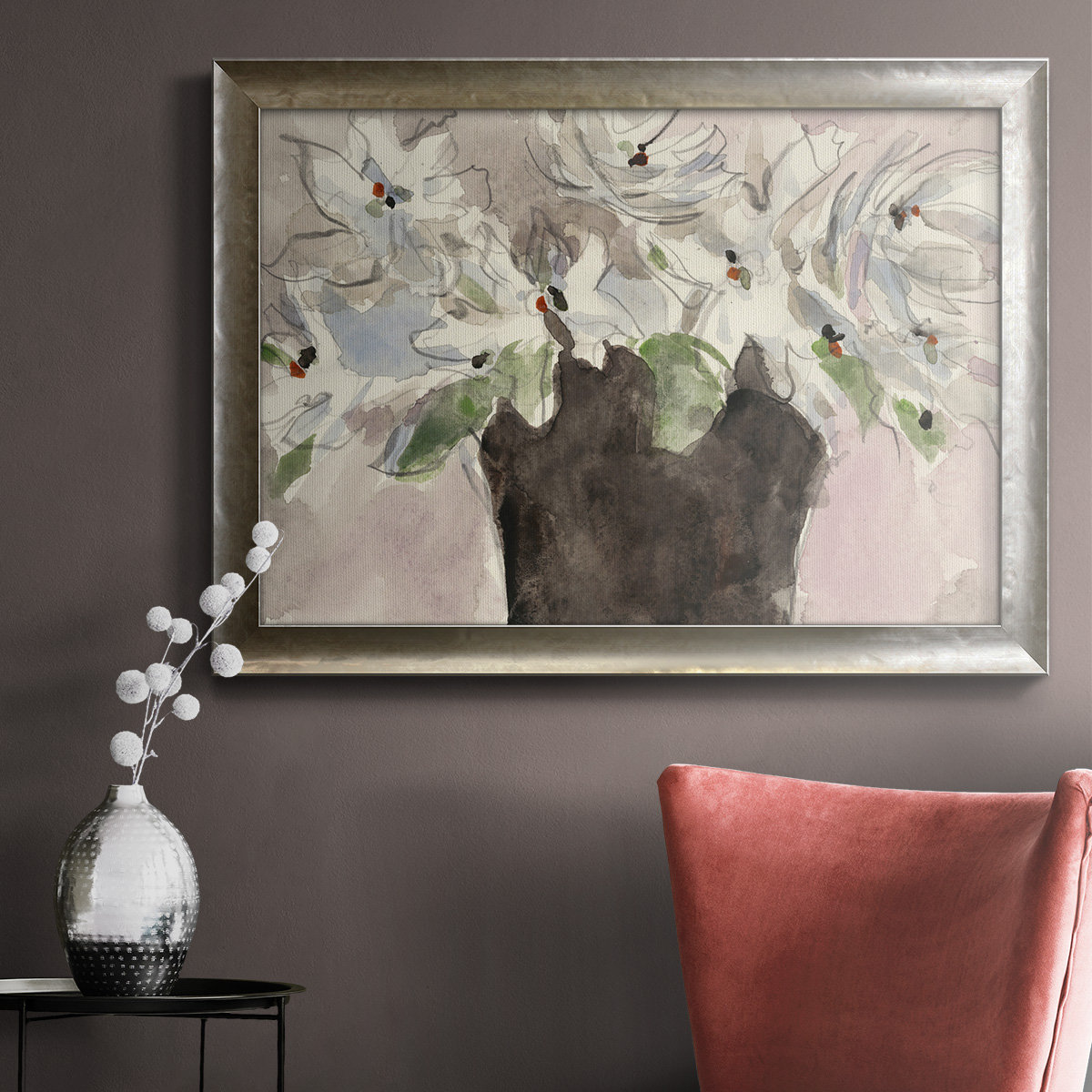 Winston Porter Magnolia Watercolor Study II Premium Framed Canvas ...