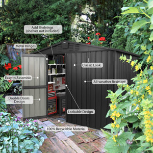 Domi Louvered Metal Tool Shed | Wayfair