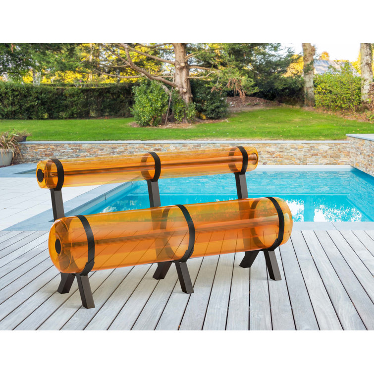 Mojow L150 Aluminium And Crystal Black PVC Bench | Wayfair.co.uk