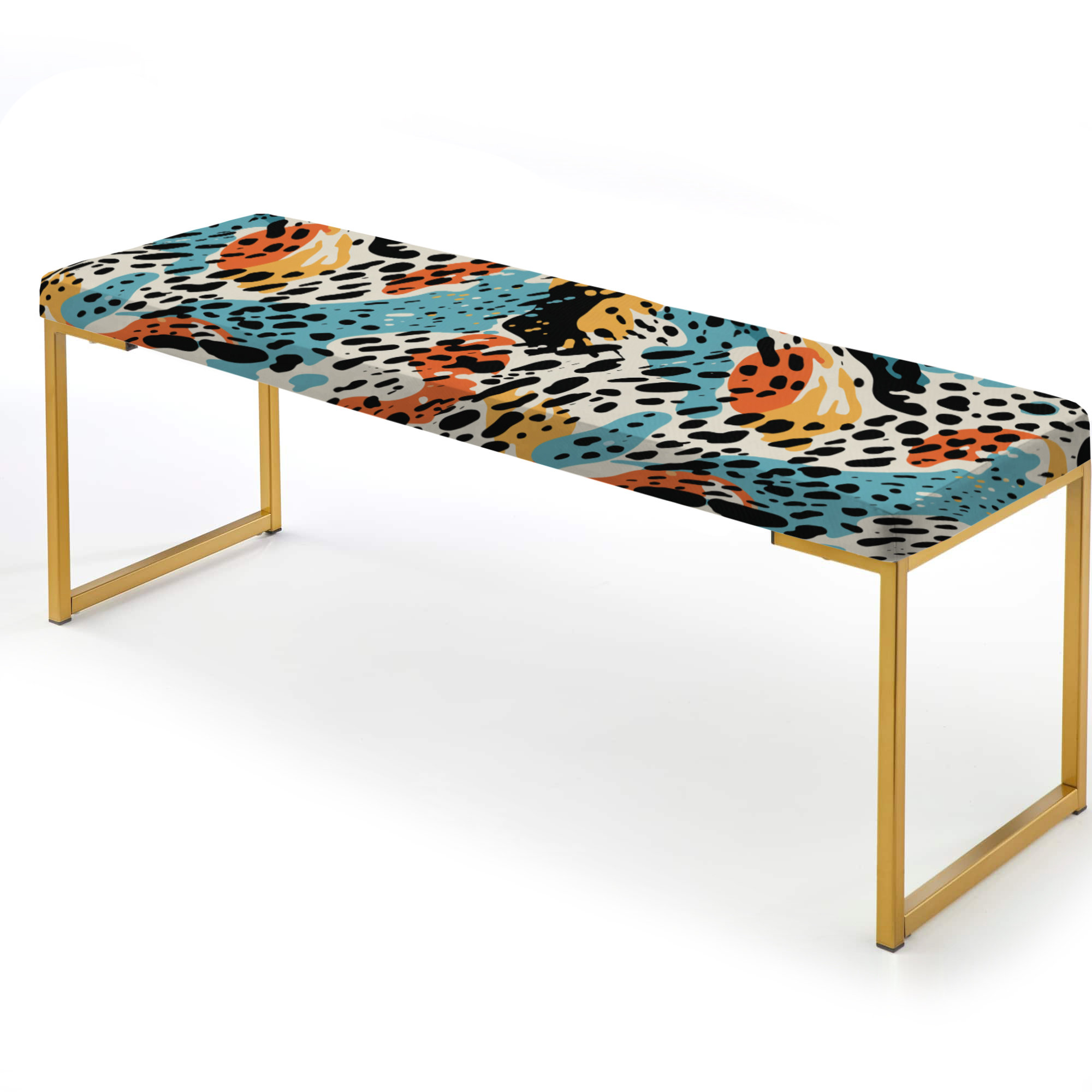 Design Art Wild Cheetah Print Multicolor - Abstract Upholstered Gold ...
